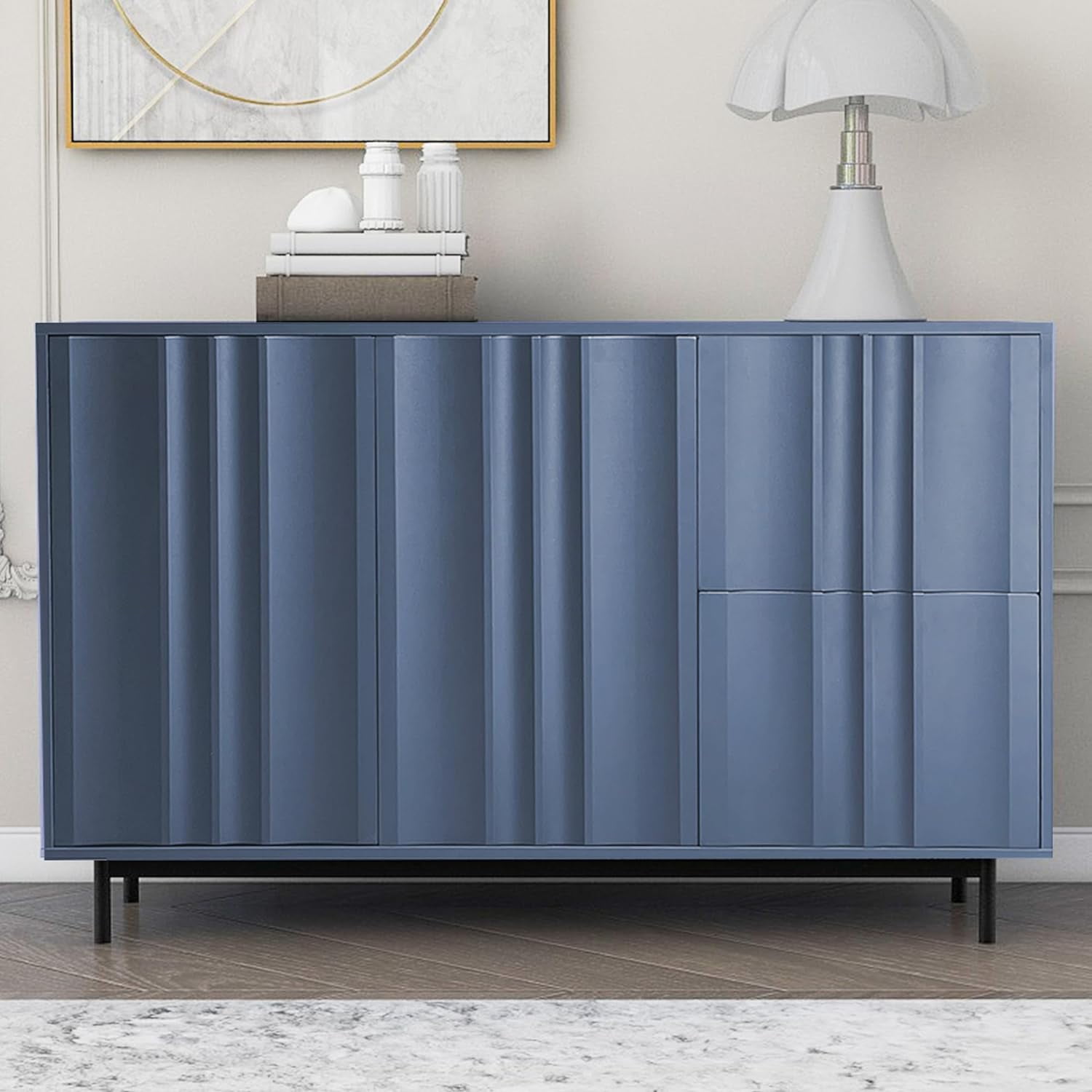 Modern Sideboard Storage Cabinet 47-Inch Credenza Dining Buffet Console ...
