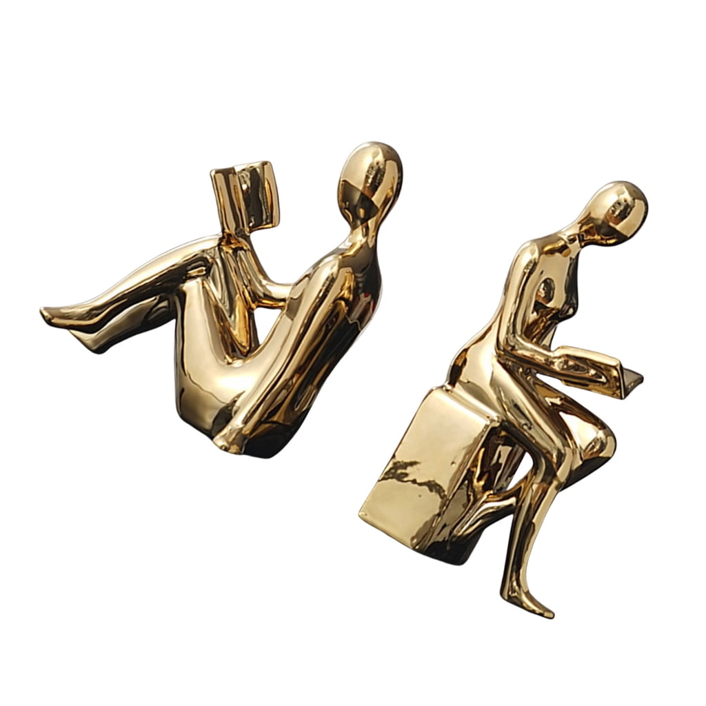 Modern Silver Bookend Sculptures For Creative And Bookshelves ...
