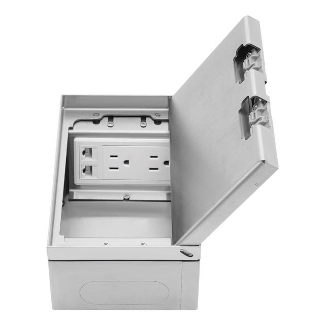 Modern Silver Hidden Floor Socket Box, Indoor Floor Recessed Electrical ...