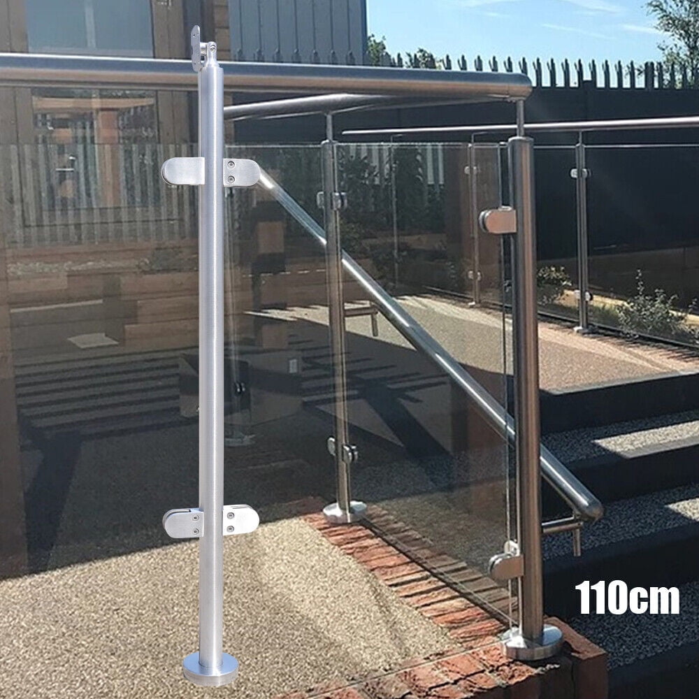 Modern Silver High Glass Balustrade Railing Post 110cm Glazing 316 ...