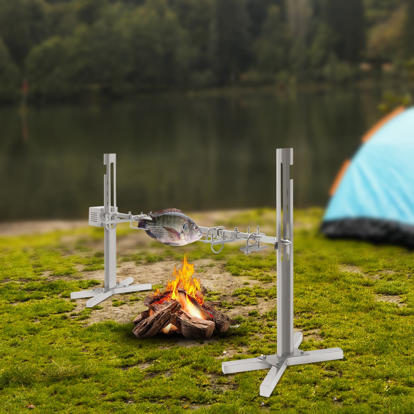 Modern Silver Stainless Steel Electric Rotisserie Grill Load Weight 88. ...