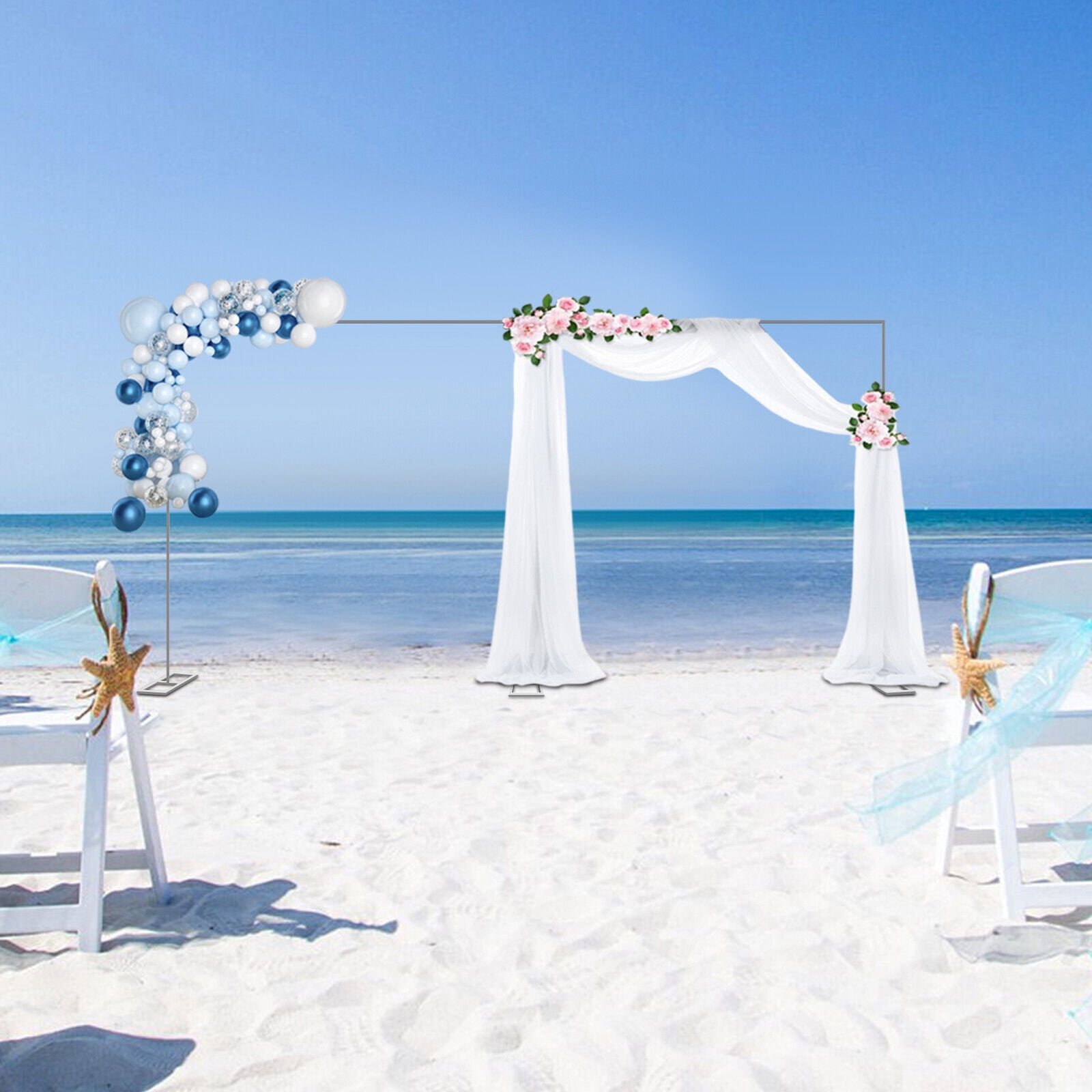Modern Silver Wedding Backdrop Stand, Metal Wedding Flower Stand ...
