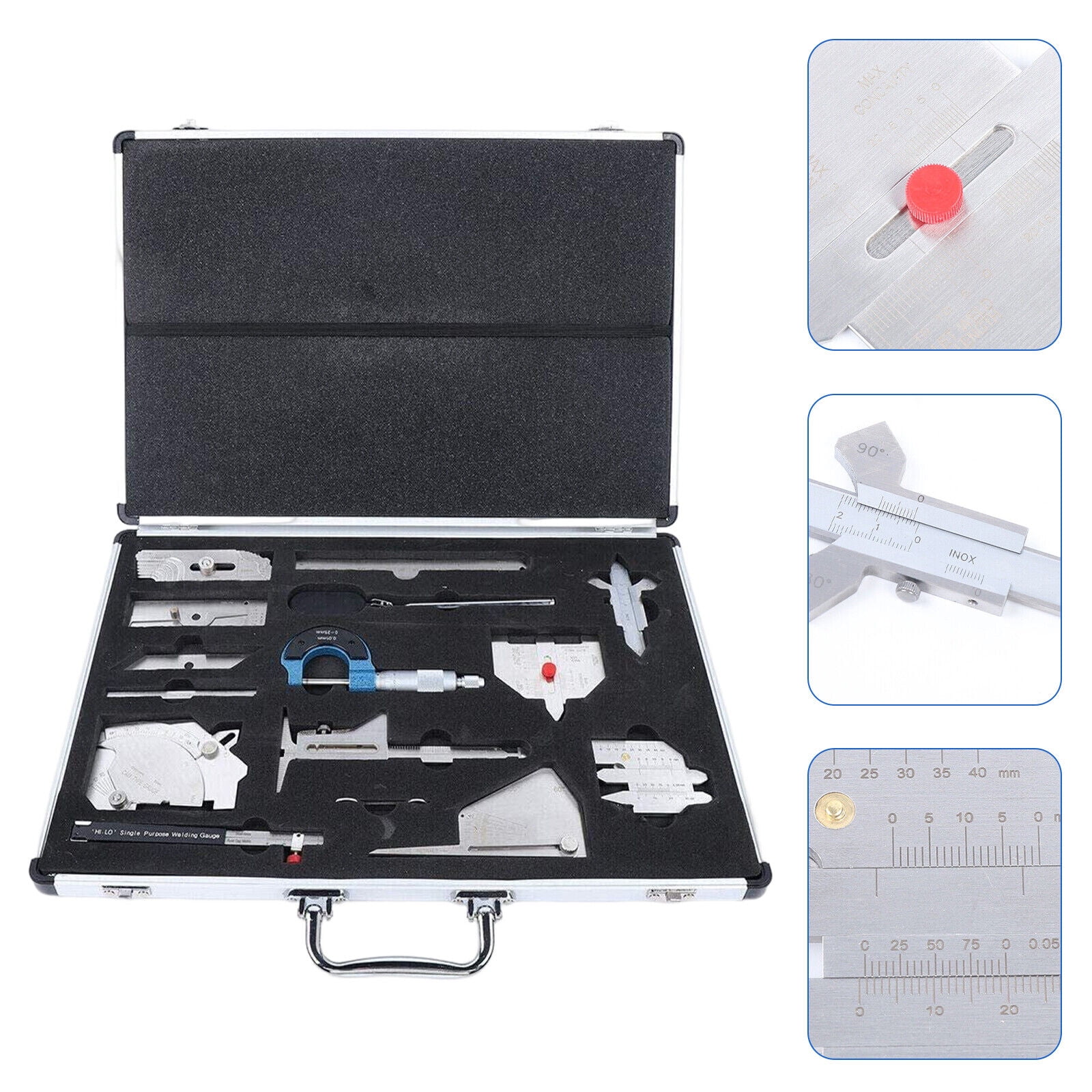 Modern Silver Welding Gauge Tool Kit, Weld Gauge Set, Stainless Steel ...