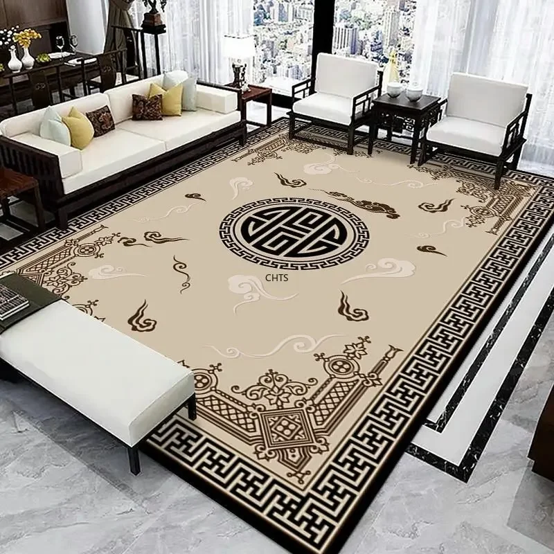 Modern Simple Black Carpet Living Room ration Home Rug Easy Washable ...