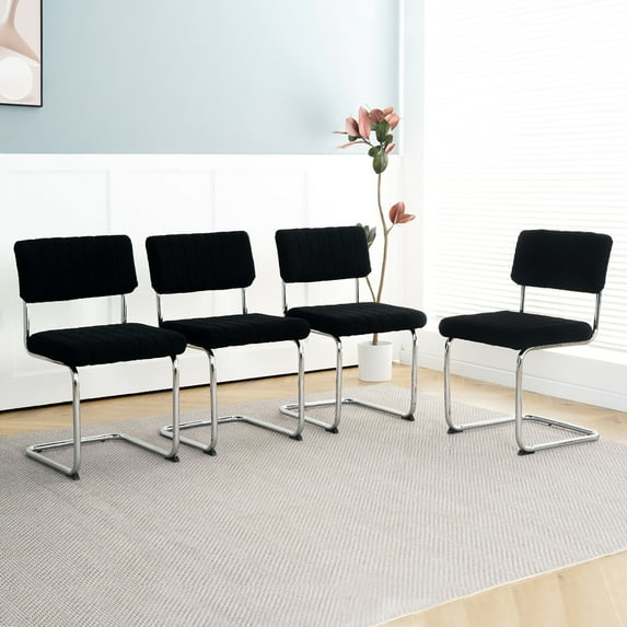 Modern Simple Chairs | Used in Dining and Study | Flannelette and Metal ...