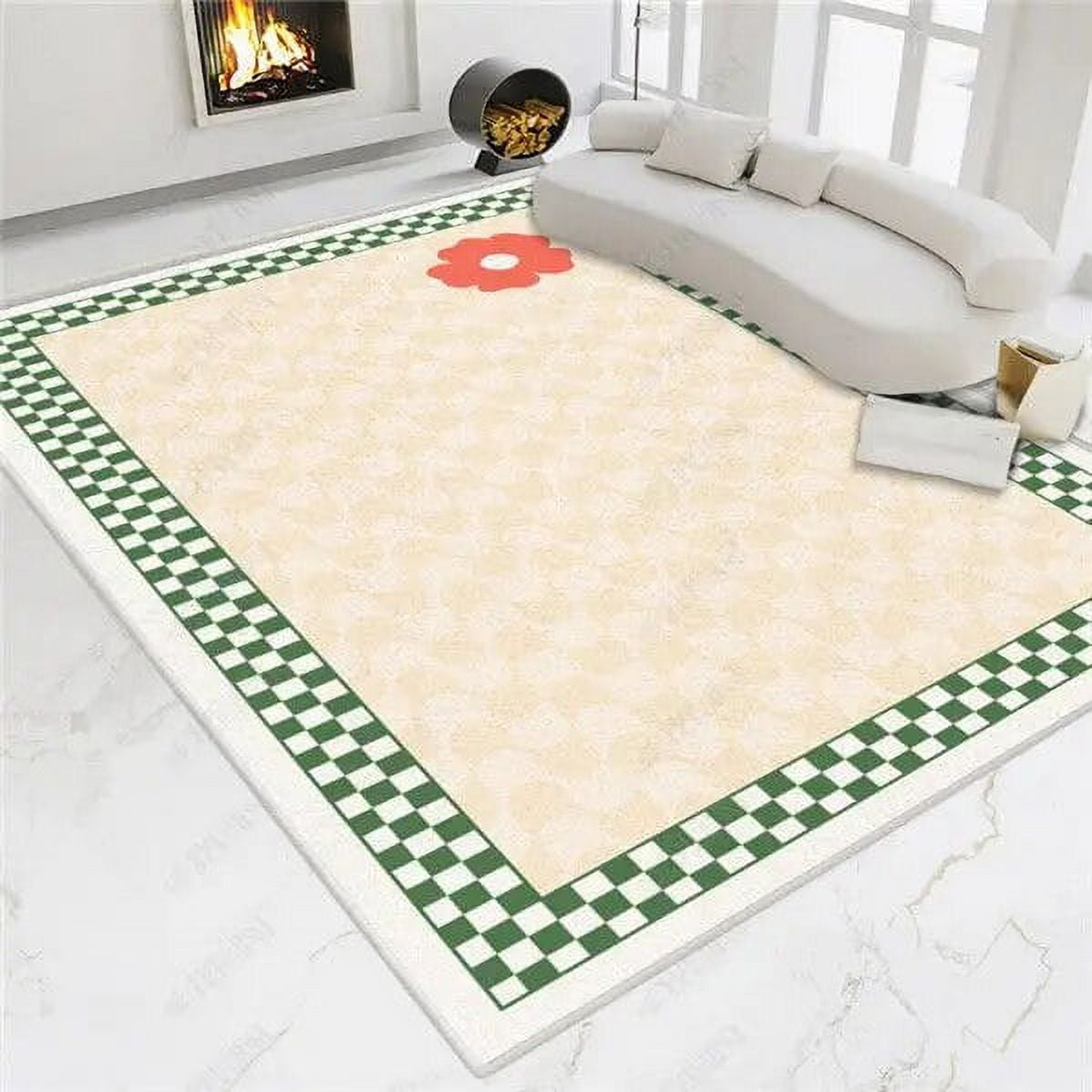 Modern Simple Chessboard Living Room Rugs Flower Girl Carpets Home ...