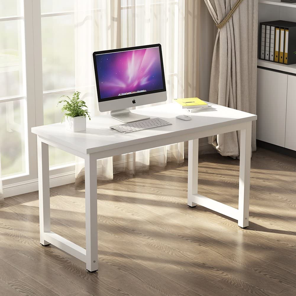 Modern Simple Computer Desk, 47 inch Office Desk Computer Table, Study ...