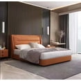 Modern Simple Leather Soft Bed Contact Surface Full-Grain Leather king ...