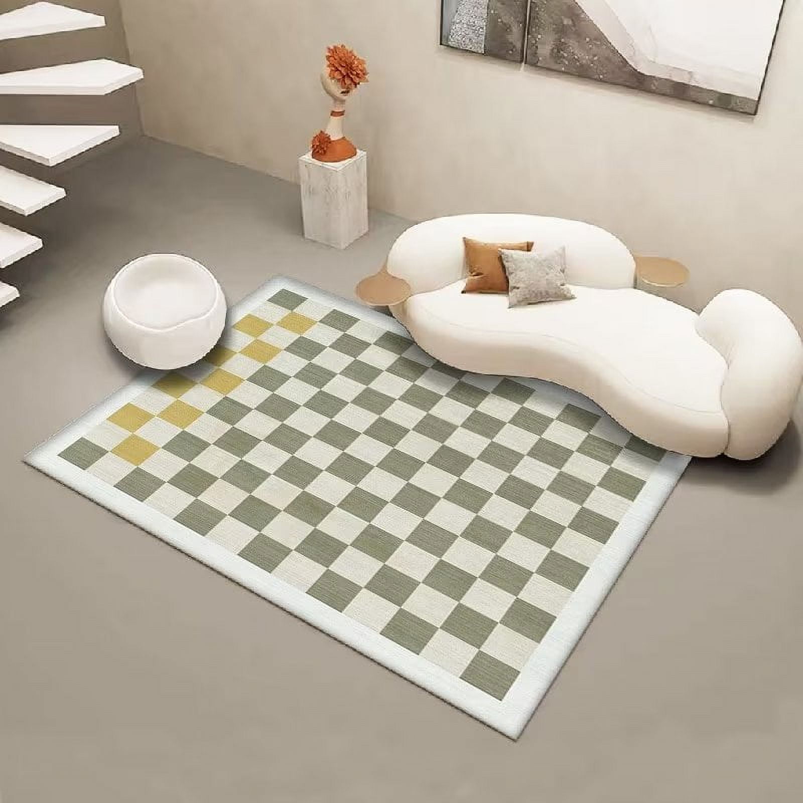 Modern Simple Living Room Carpet Bedrooms r checkerboard Rug Lounge ...