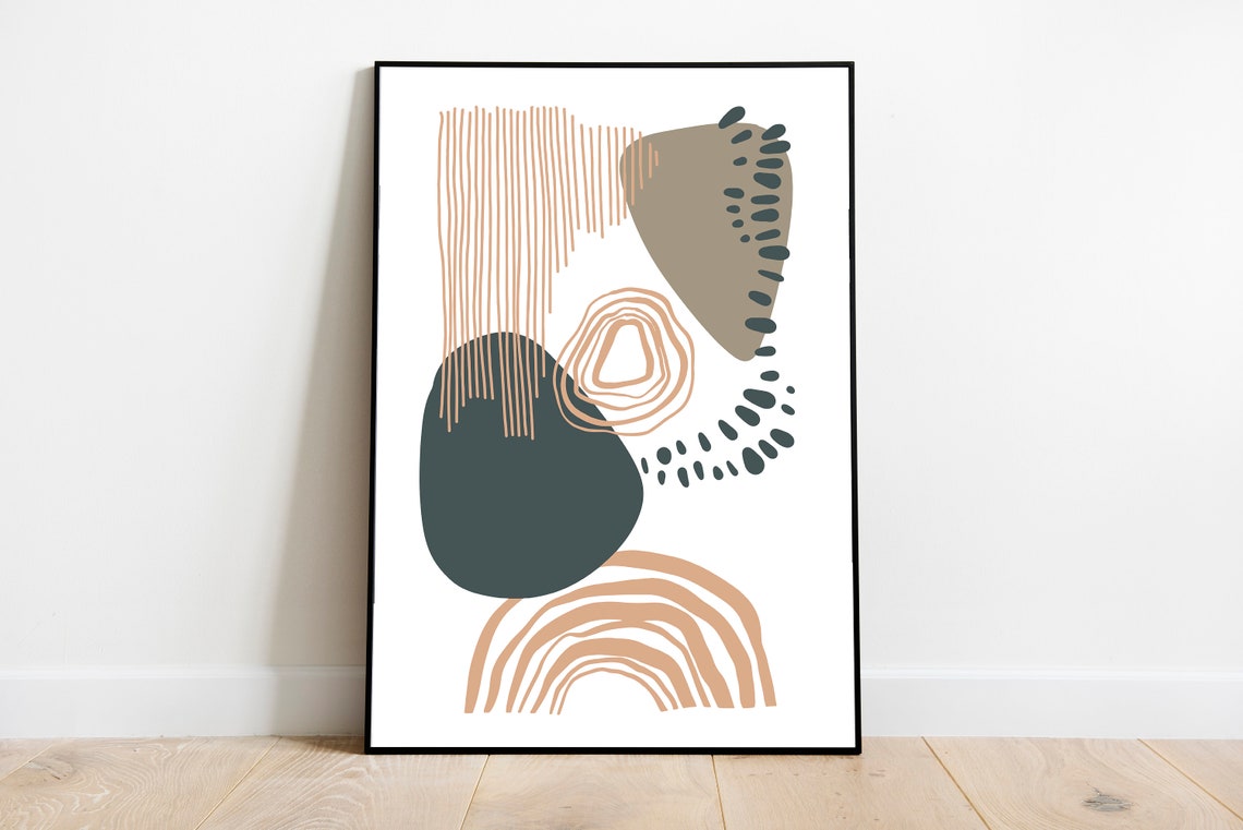 Modern Simple Neutral Gallery Wall Art, Beige Nordic Wall Art Simple ...