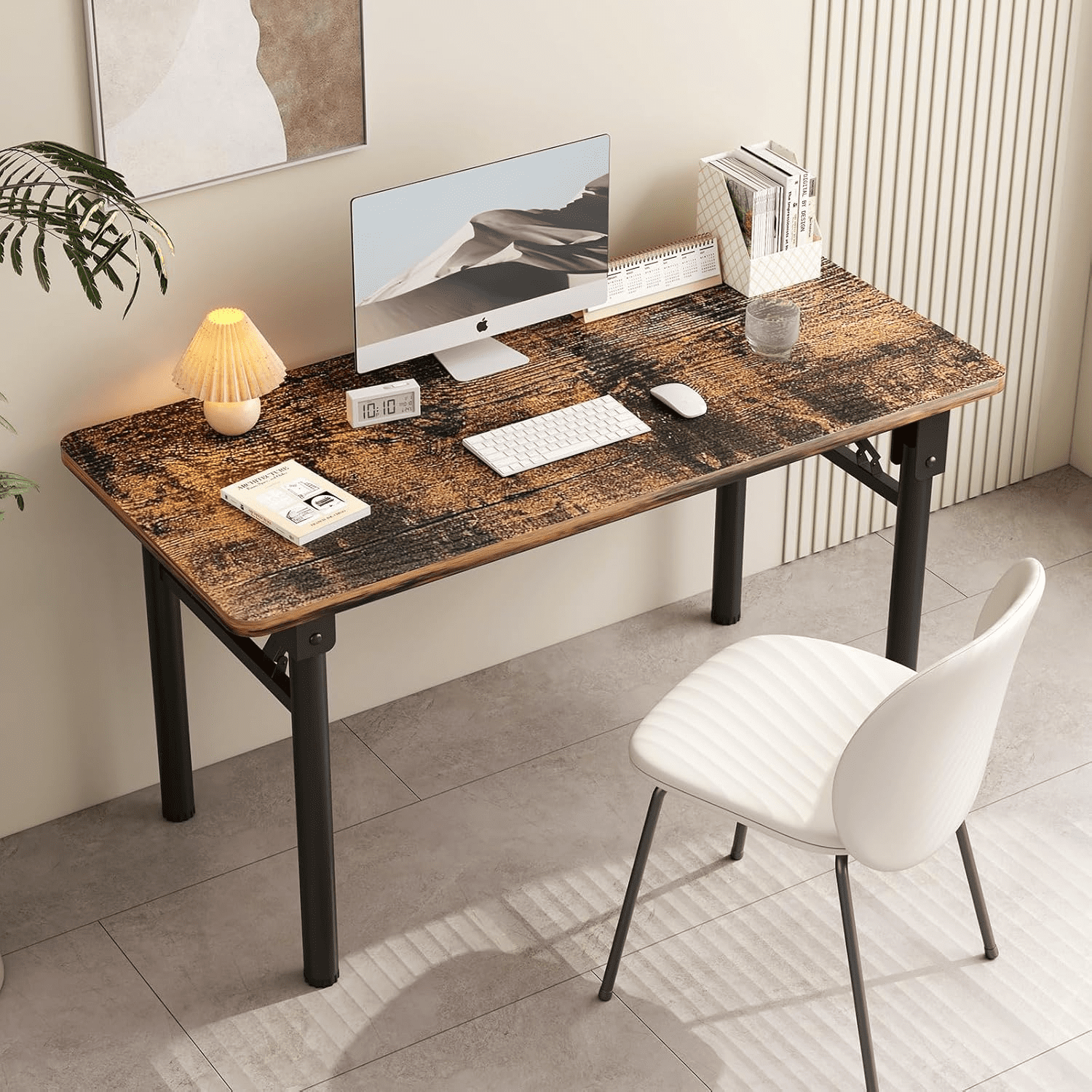 Modern Simple Style PC Table Folding Desk No Assembly Required Writing ...