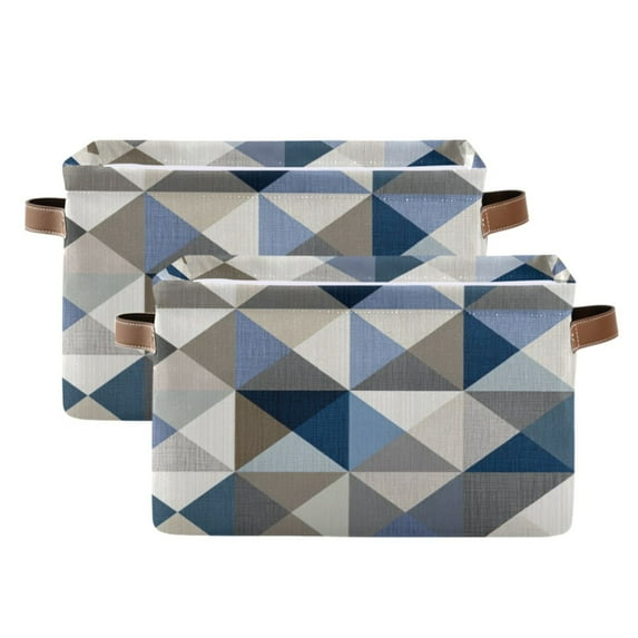 Modern Simple Triangles Square Storage Bins with Handles Collapsible ...