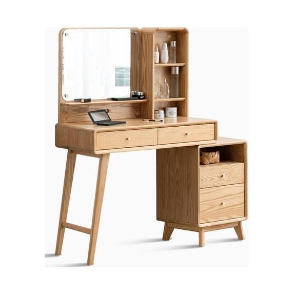 Modern Simple Vanity Set with Table and Mirror, Makeup Vanity Desk with ...