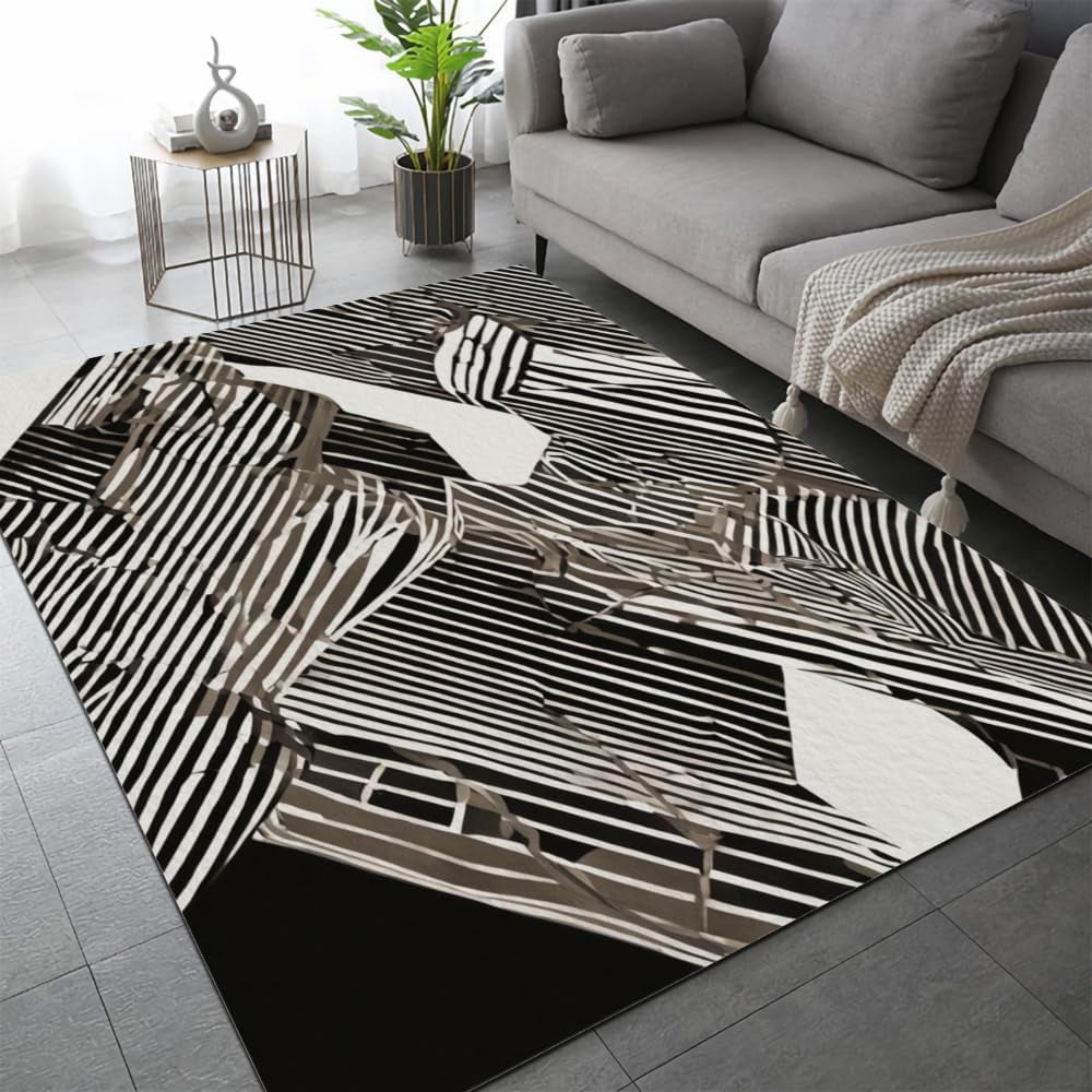 Modern Simple Zebra Pattern Area Rug For Living Room,Abstract Animals ...