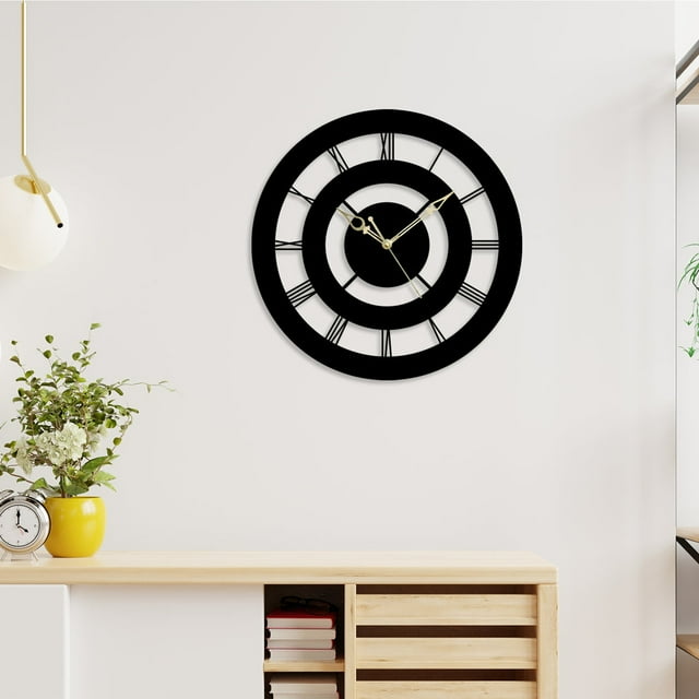 Modern Simplest Attractive Roman Round Metal Wall Clock for Drawing ...