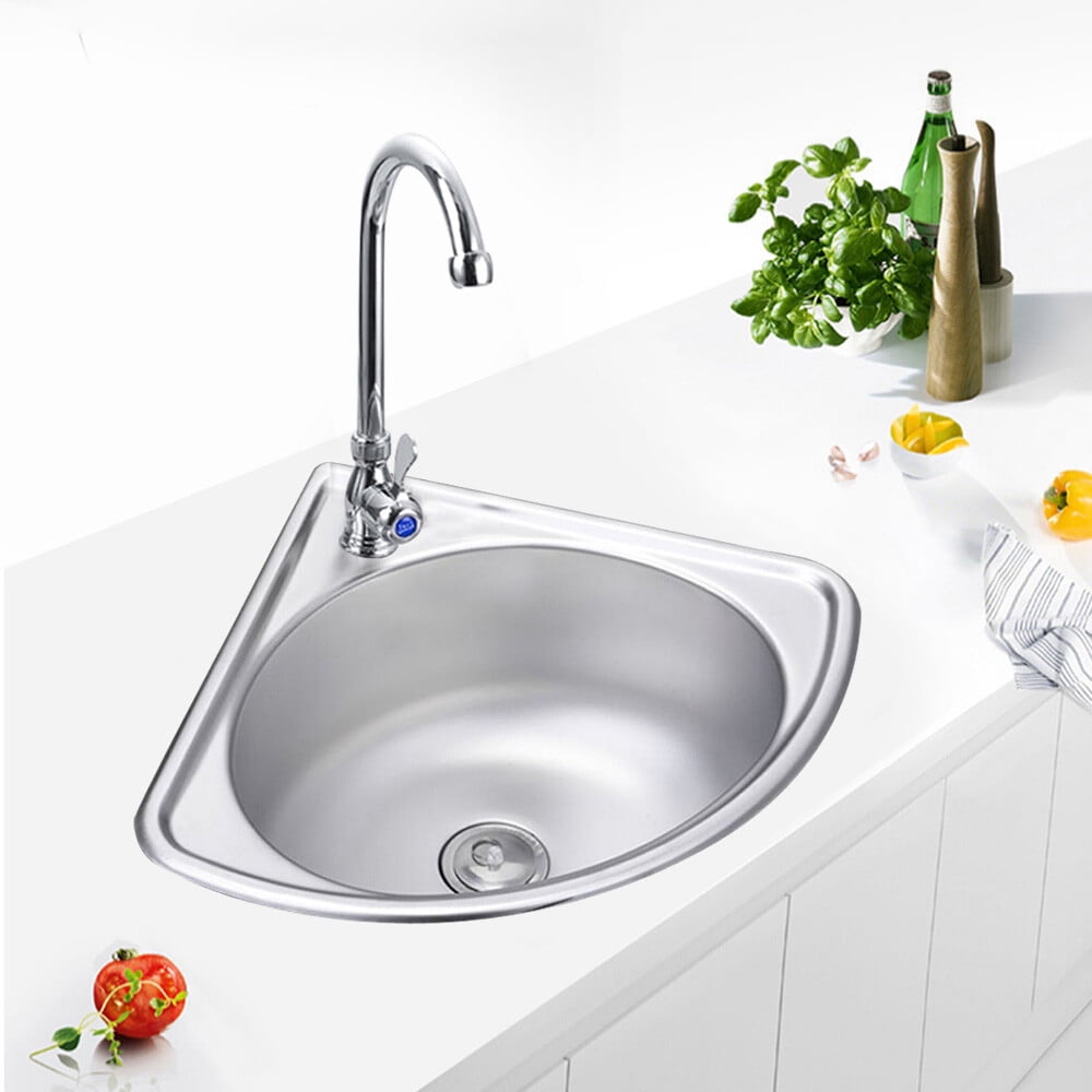 Modern Single Triangle Wash Basin, Corner Sink Small Bar Sink Stainless ...