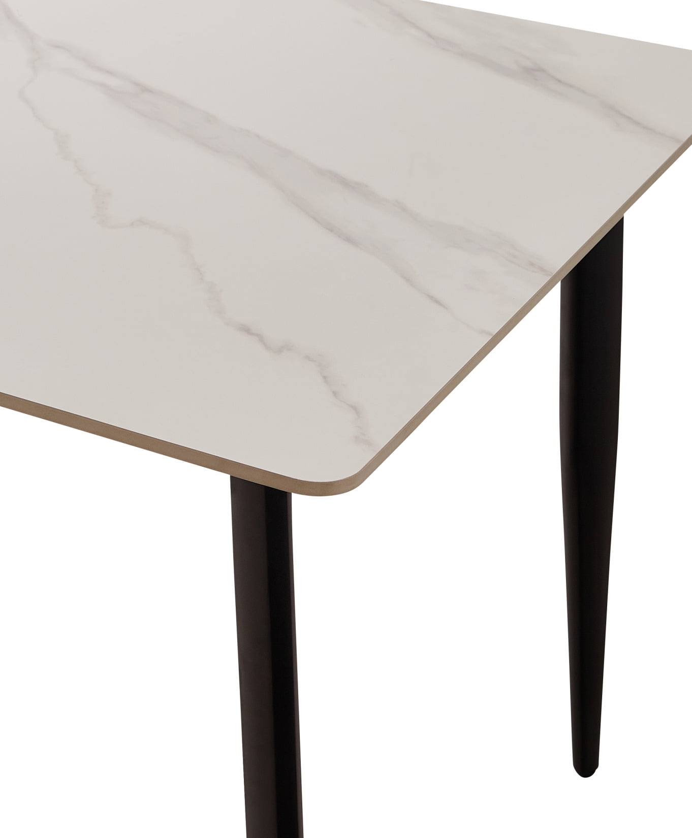 Modern Sintered Stone Dining Table 55-Inch Rectangular White Kitchen ...