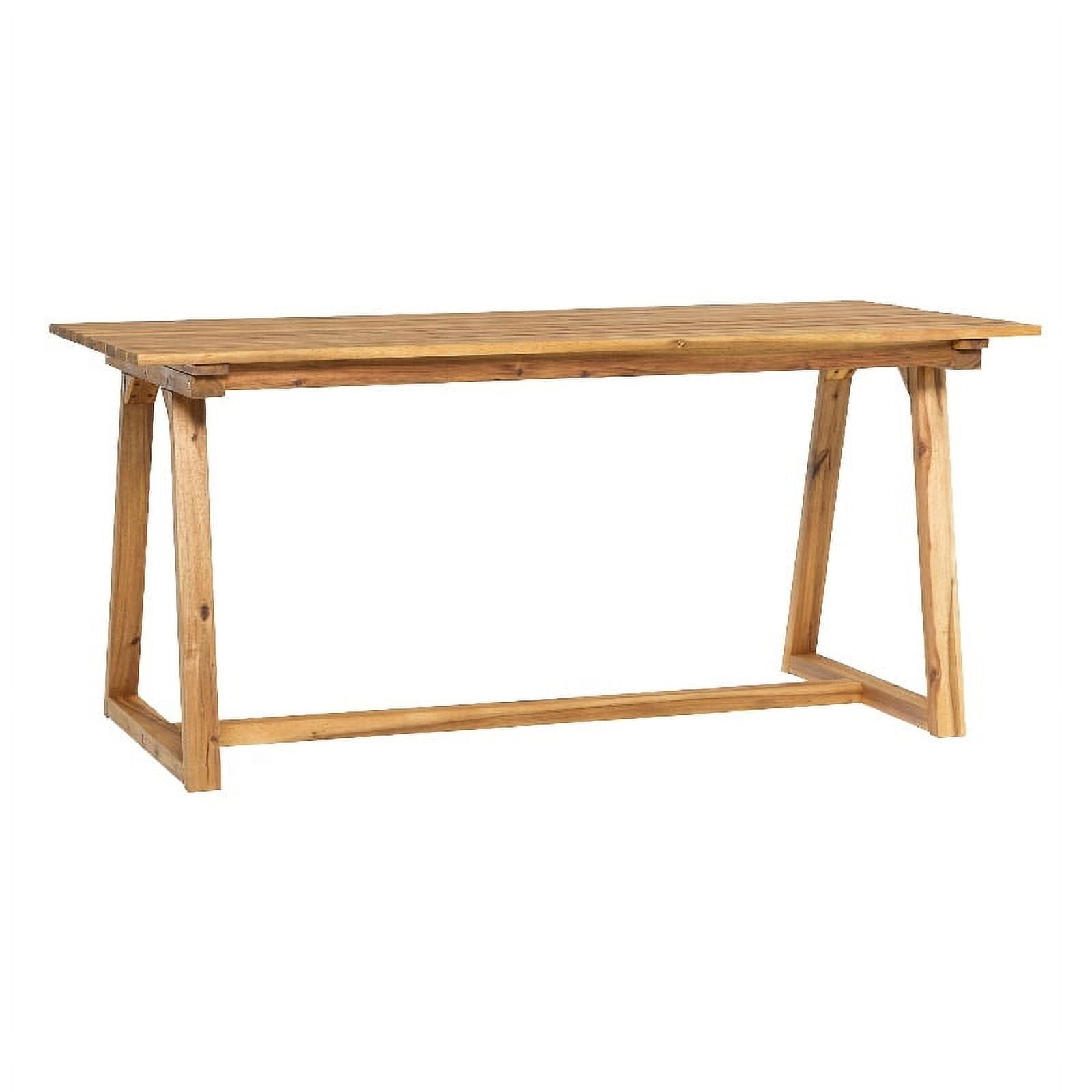 Modern Slat Back Solid Wood 70" Dining Table - Natural - Walmart.com