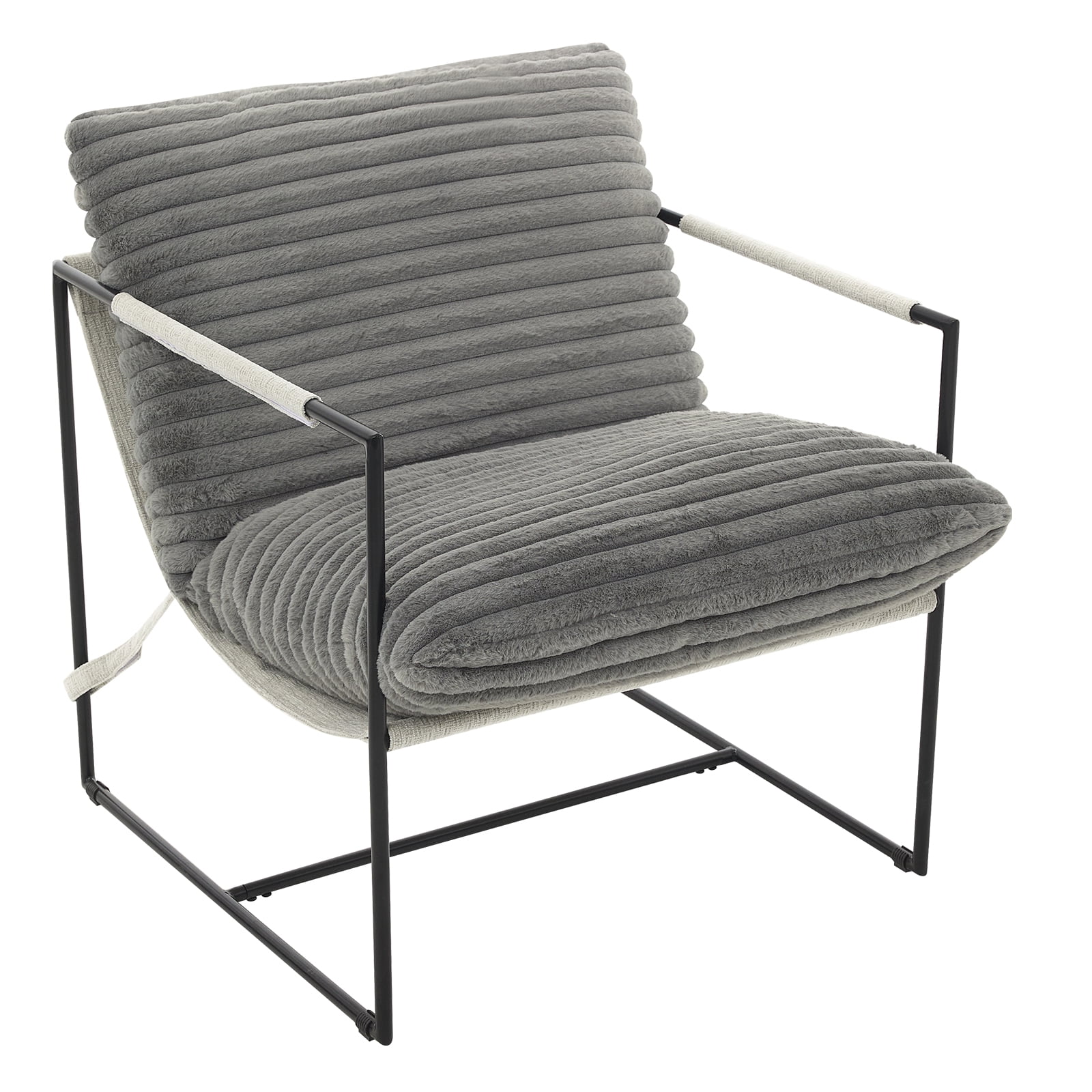 Modern Sling Accent Chair, Plush Shredded Foam Upholstery & Sturdy ...