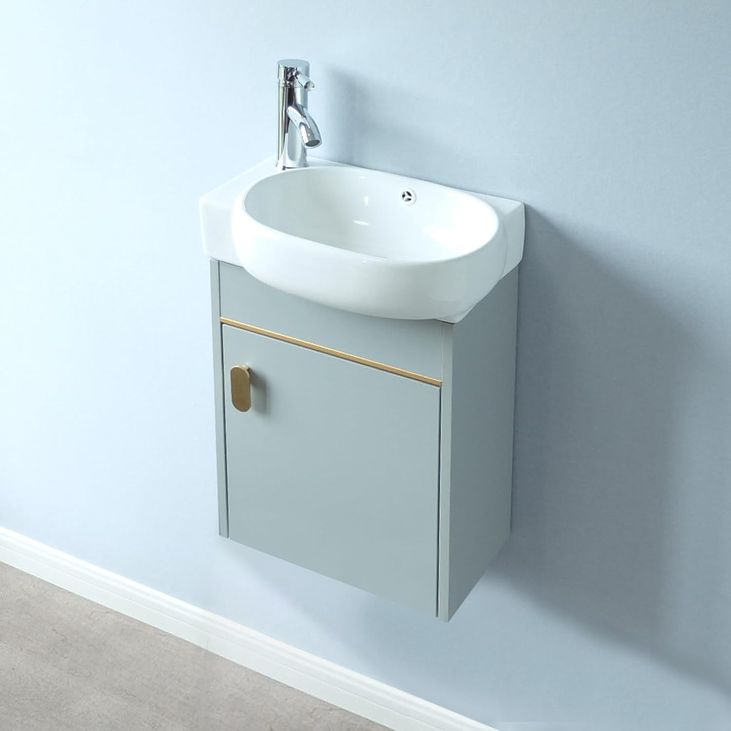Modern Small Bathroom Vanity Set for Saving Space Wall Mounted Bathroom ...