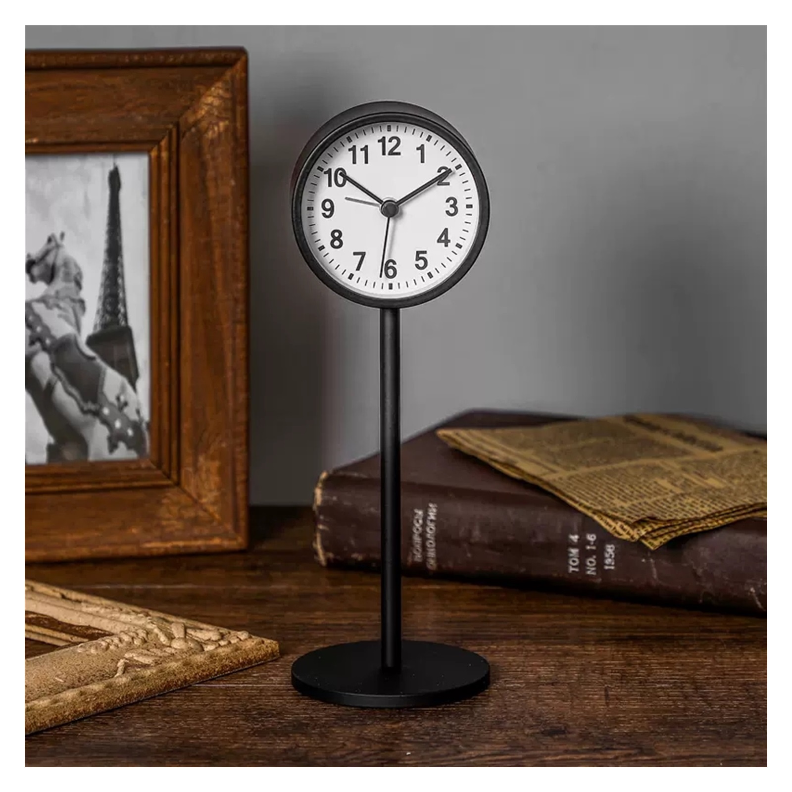 Modern Small Table Clocks, Metal Silent Non-Ticking Nordic Simple Style ...