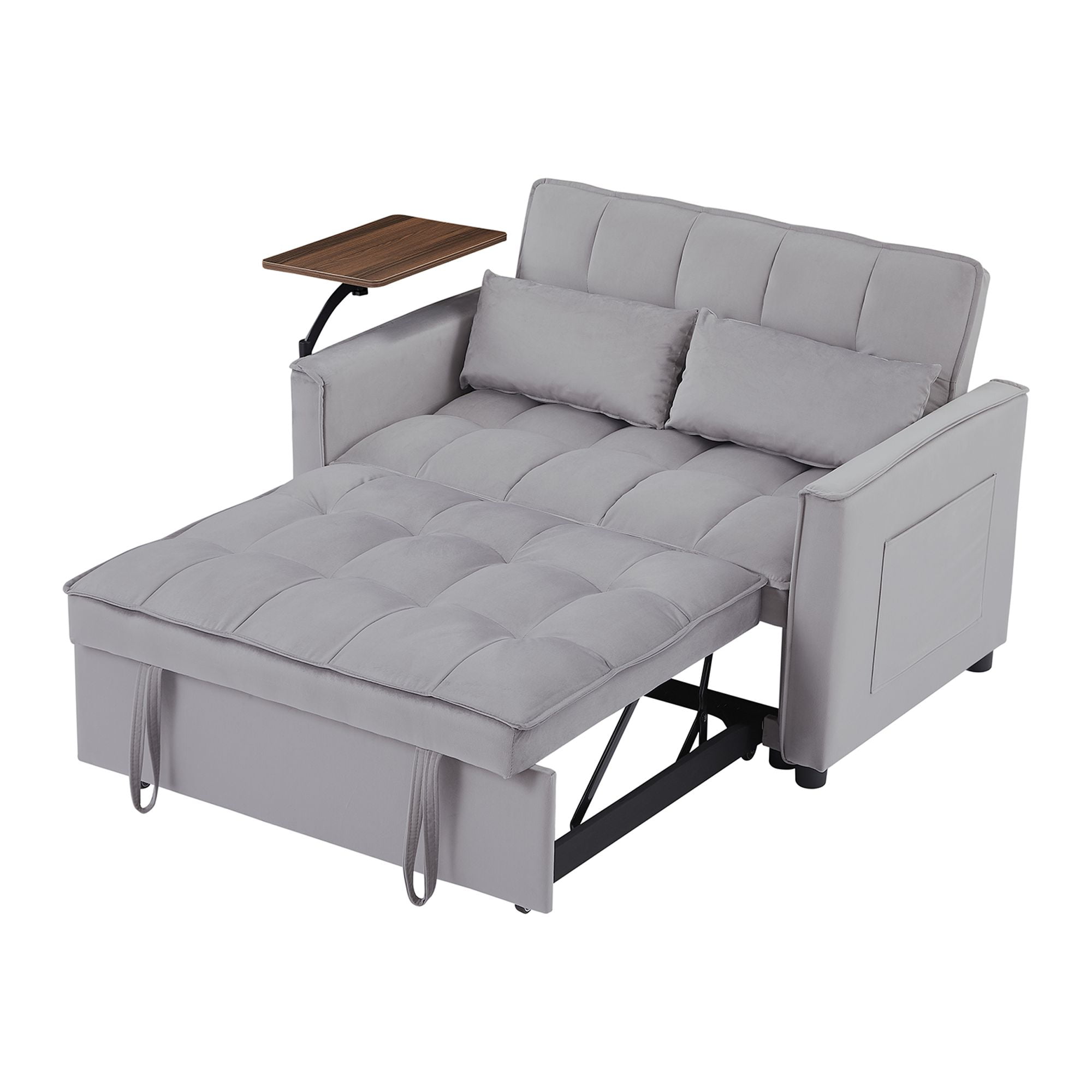 Modern Small Velvet Sofa Bed, Convertible Sleeper Couch Loveseat with ...