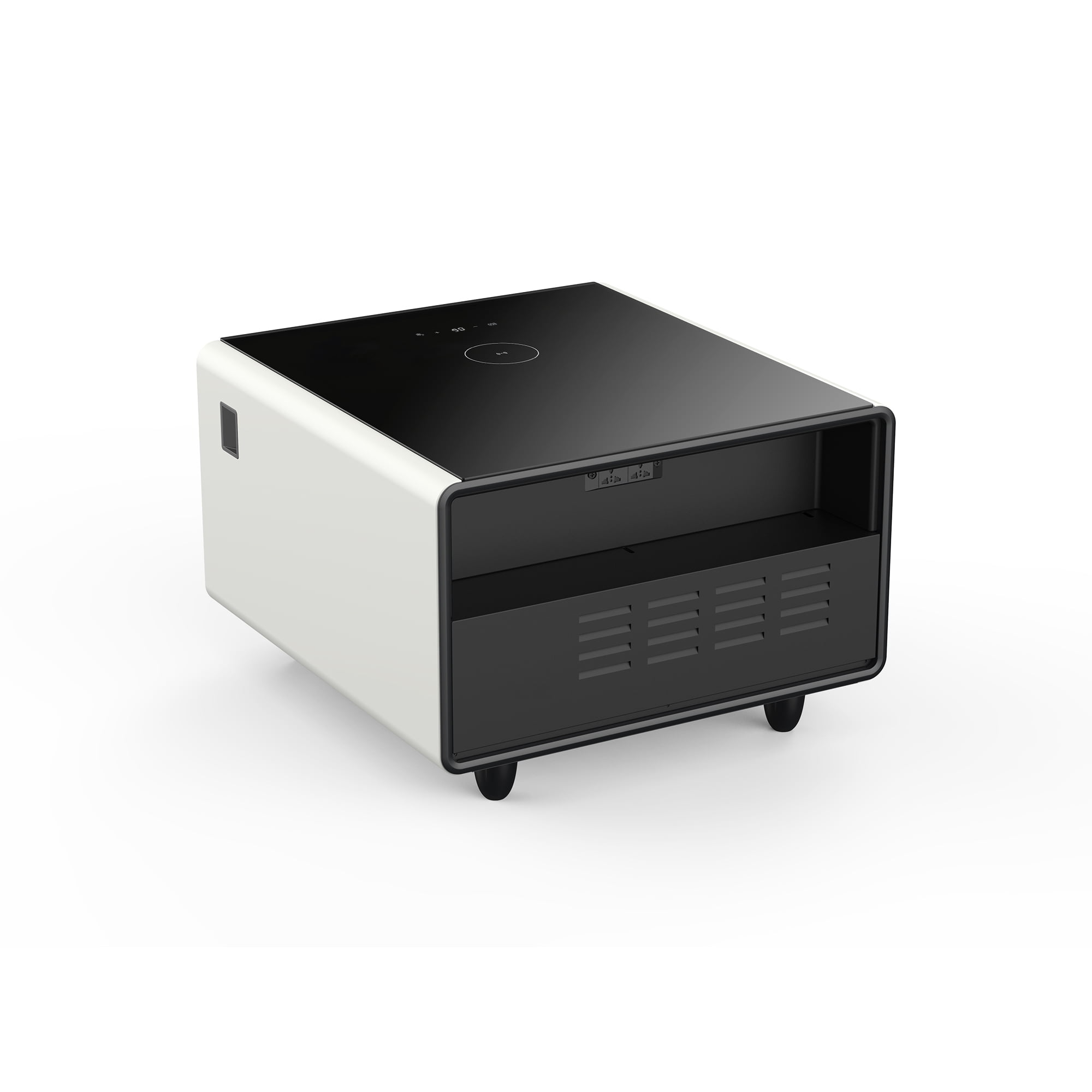 Modern Smart Side Table with Built-in Fridge, Wireless Charging ...