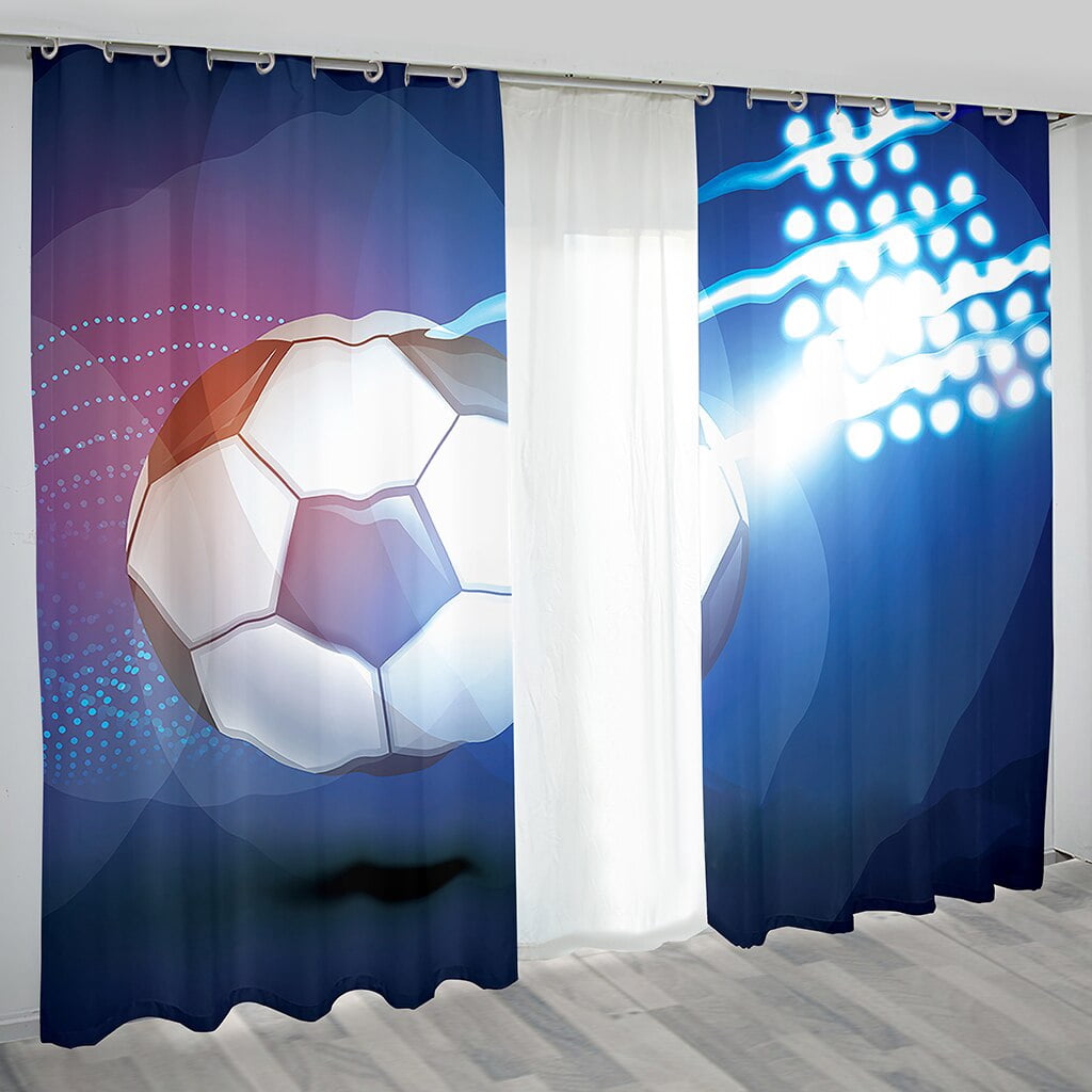 Modern Soccer Football Hall Thin Window Curtains For Boys Kids Children ...