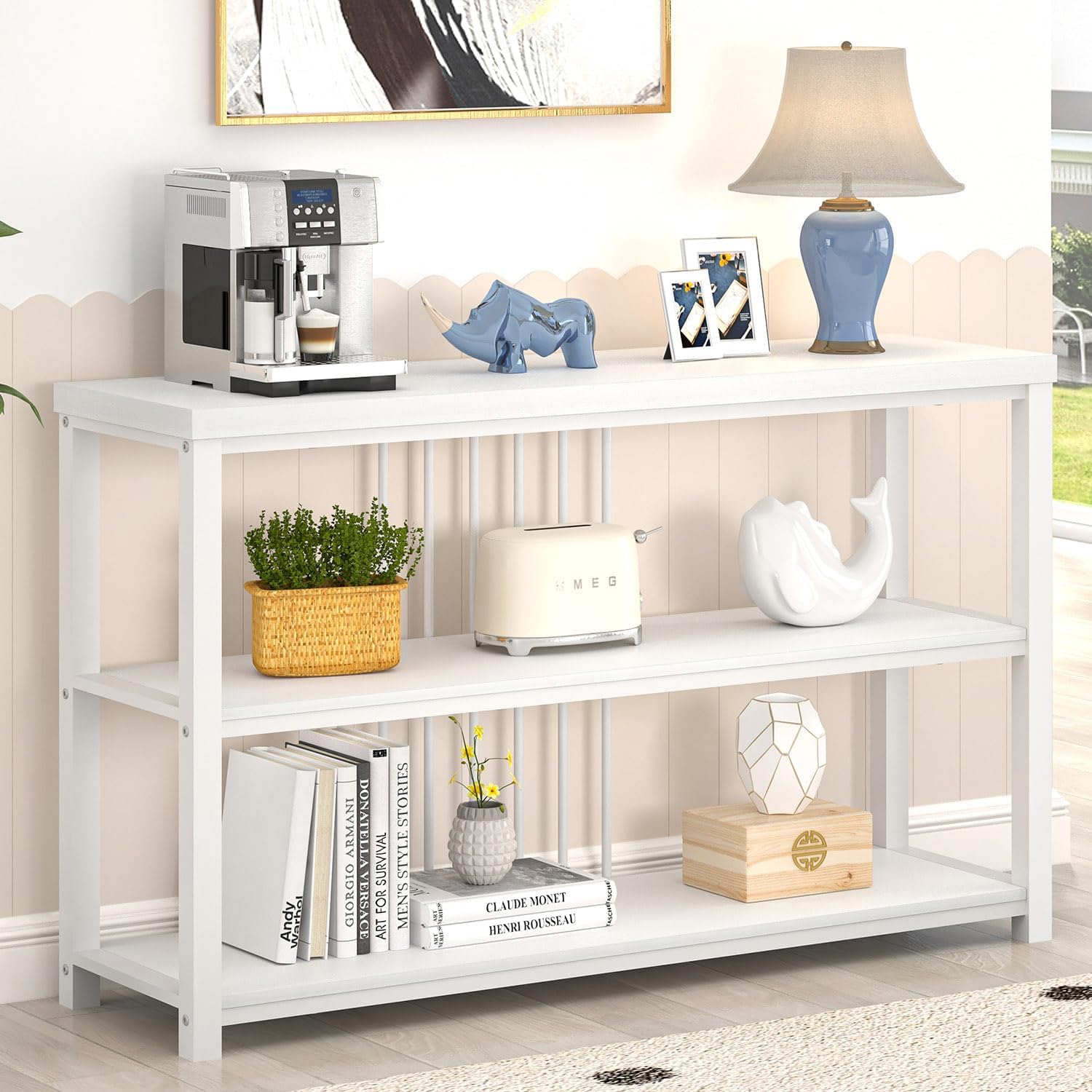 Modern Sofa Console Table for Entryway, 3 Tier Wood Foyer Table for ...