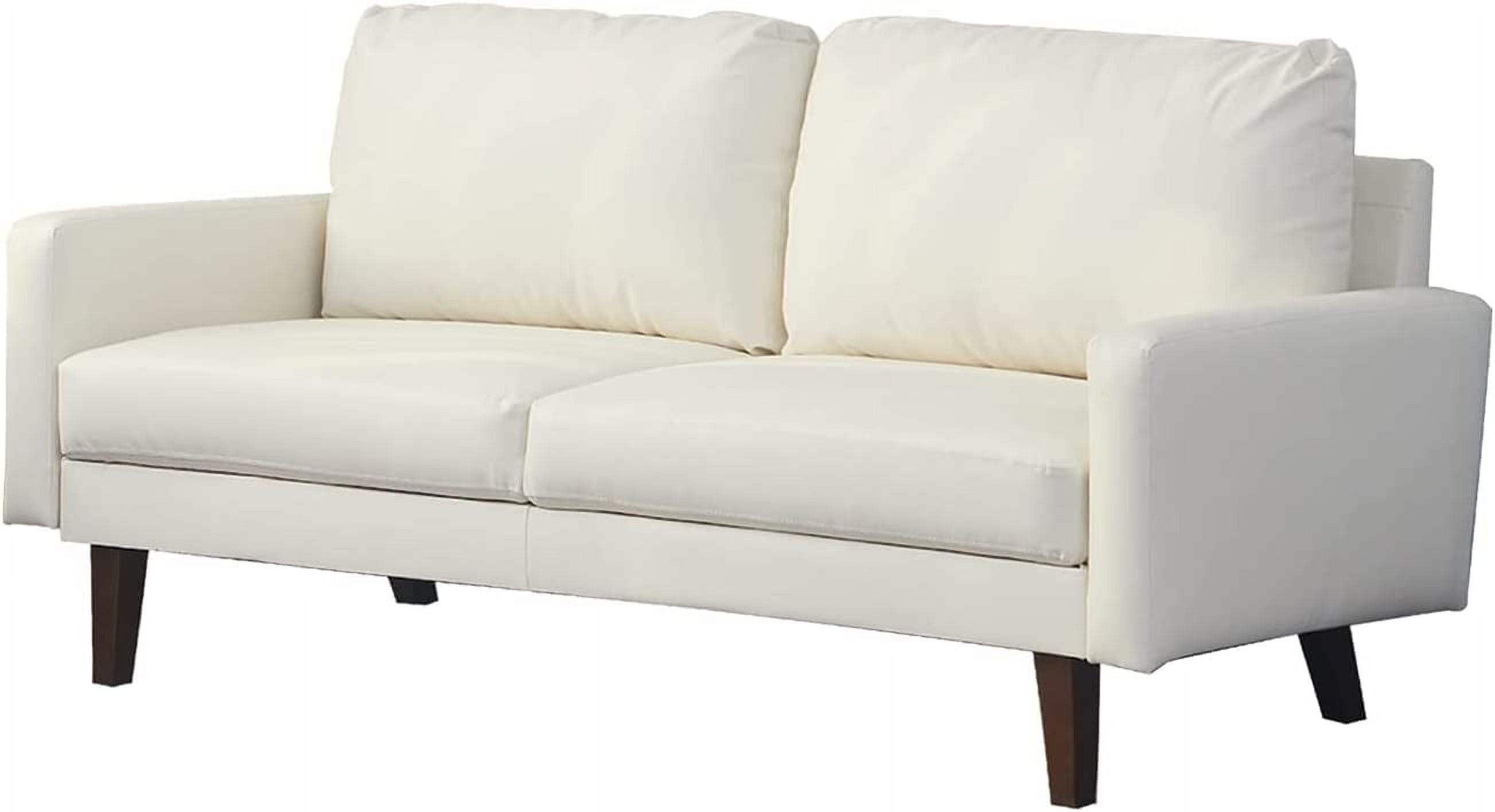 Modern Sofa Leather Couch with Wooden Legs for Living Room, Office ...