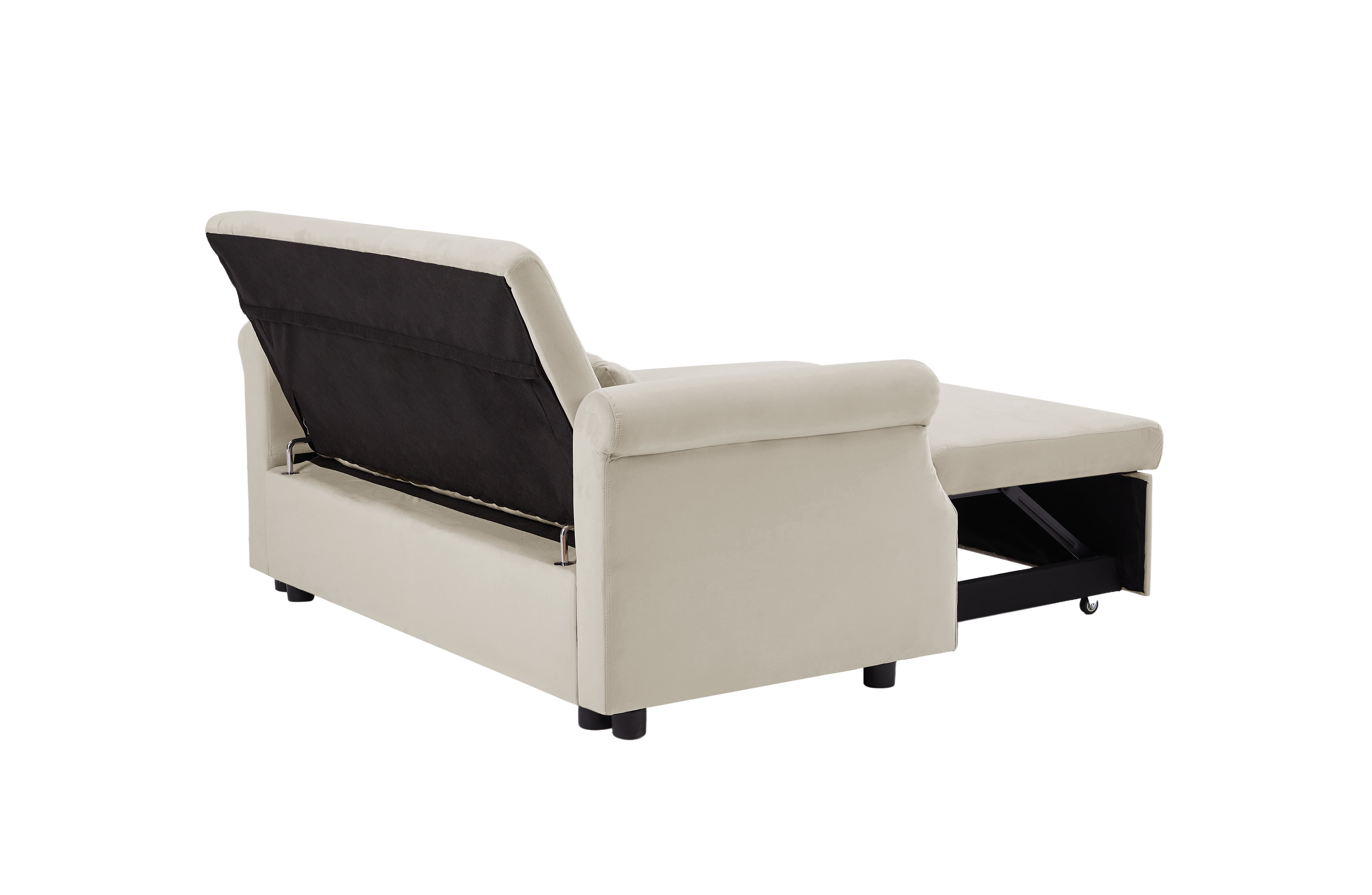 Modern Sofas Artemax 55'' Modern Shiny Velvet Convertible Loveseat ...