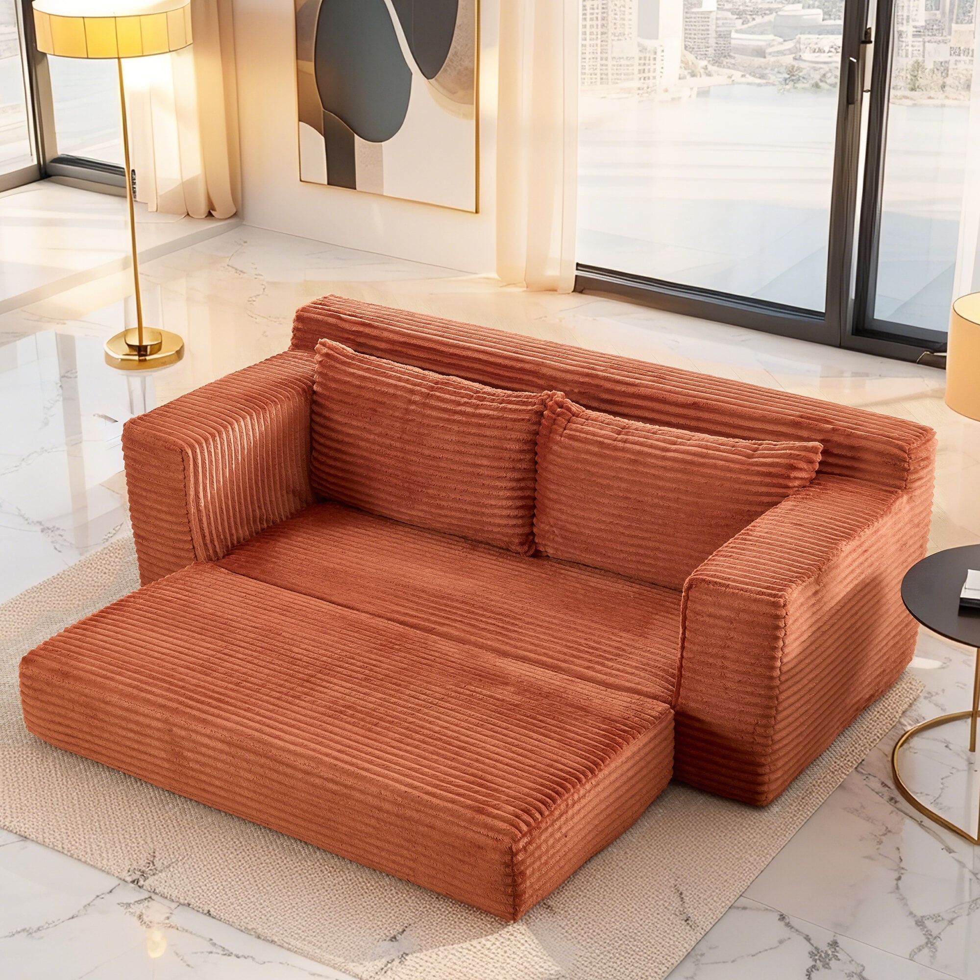 Modern Sofas Loveseat Sofa with Memory Foam & Steel Frame - No Assembly ...