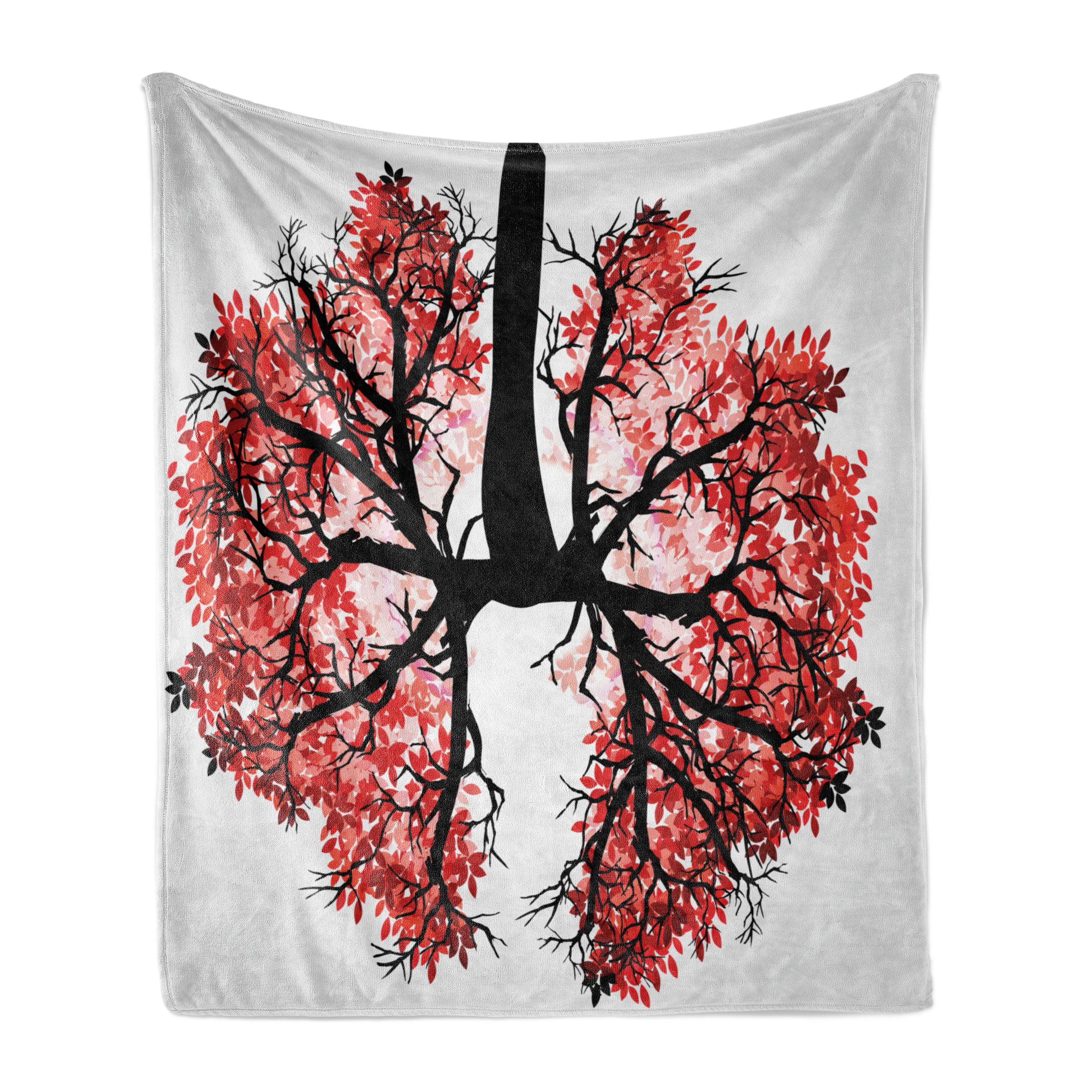 Modern Soft Flannel Fleece Blanket, Eco Environment Themed Human Lung ...