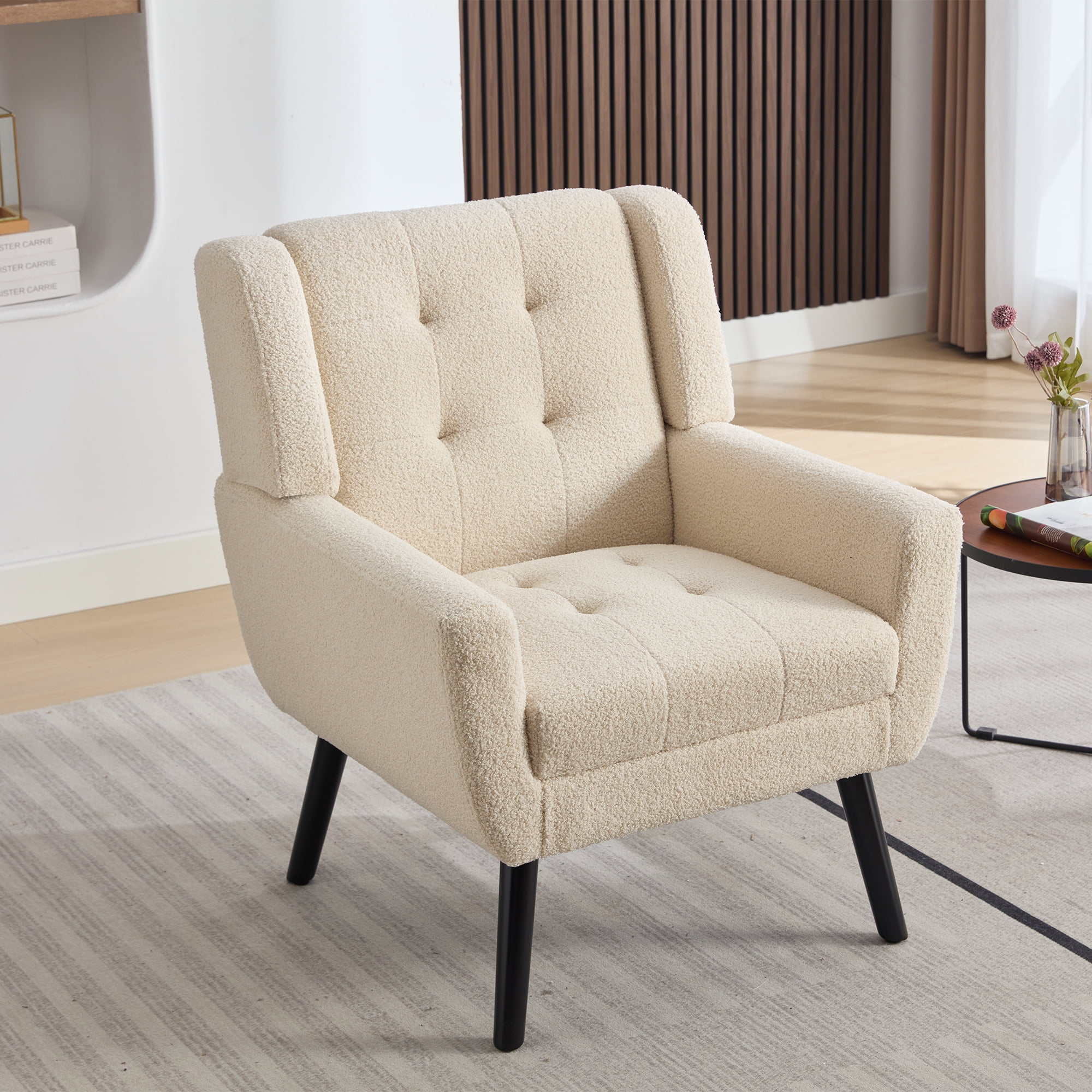 Modern Soft Teddy Material Ergonomics Accent Chair Living Room Chair ...