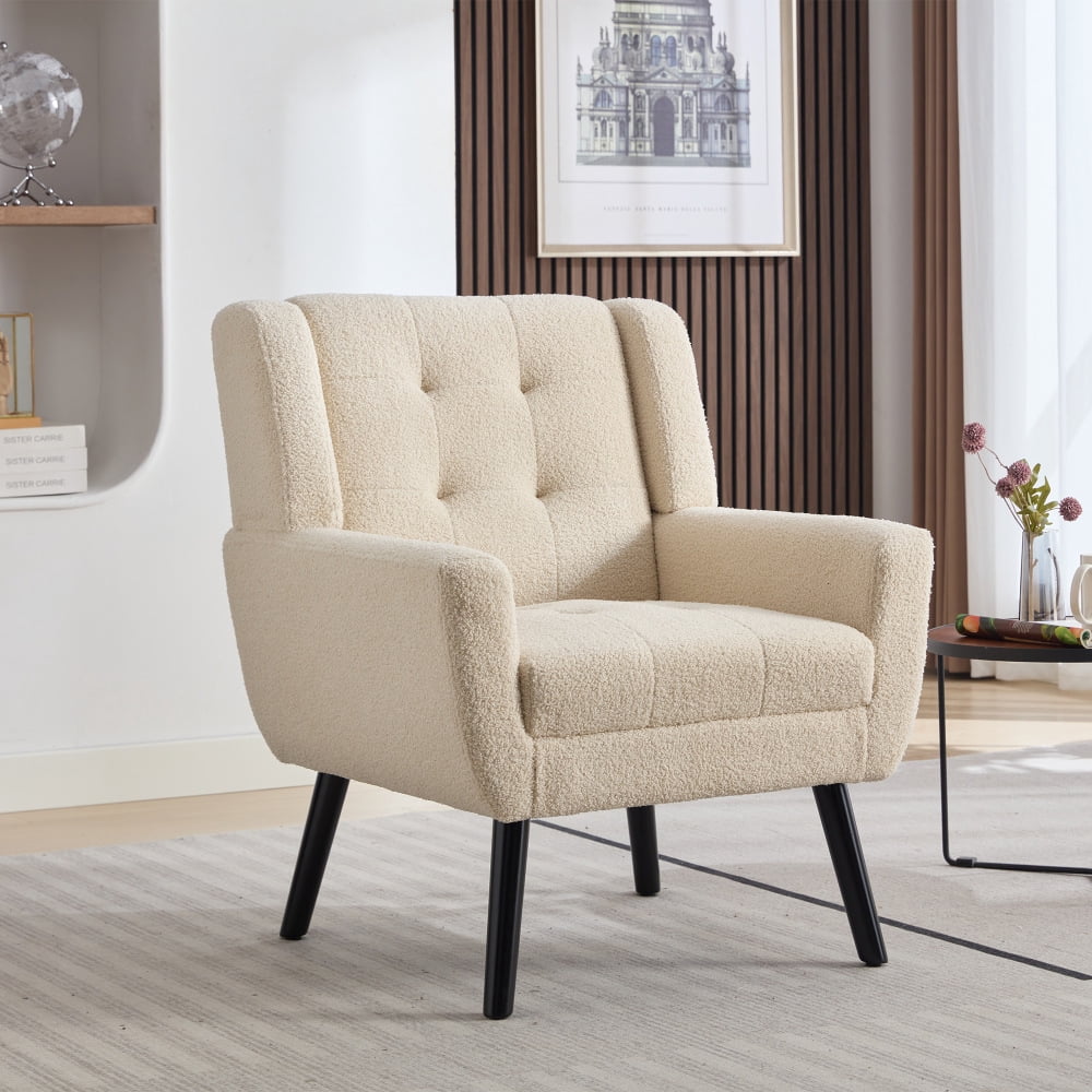 Modern Soft Teddy Material Ergonomics Accent Chair, Living Room Chair ...