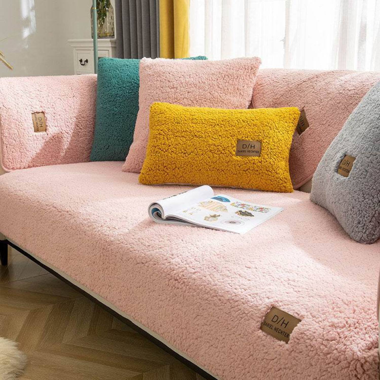 modern-solid-color-winter-lamb-wool-sofa-towel-thicken-plush-soft-and ...
