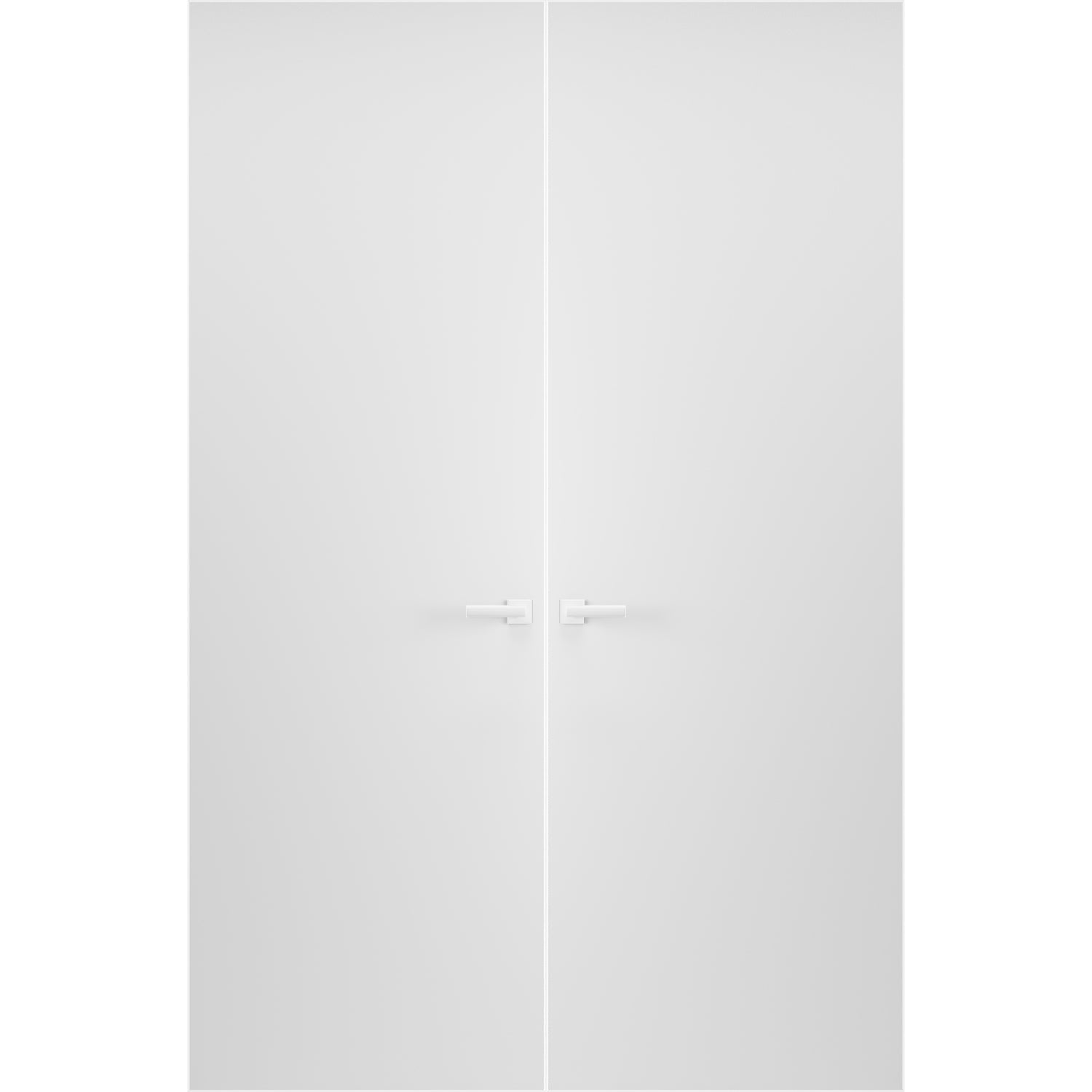 Modern Solid Double Hidden Door with Handle Planum 0010 Primed with ...