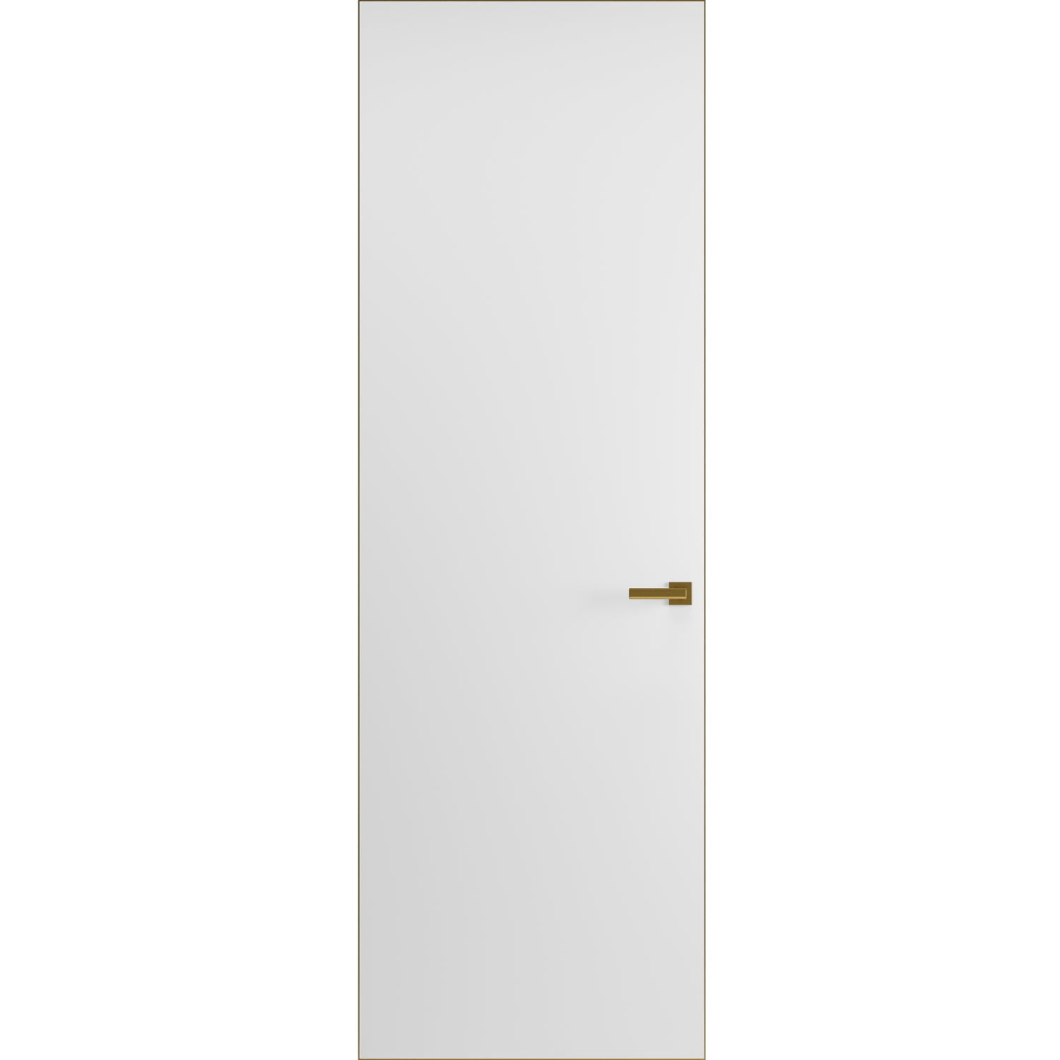 Modern Solid Hidden Door with Handle Planum 0010 Primed with Gold ...