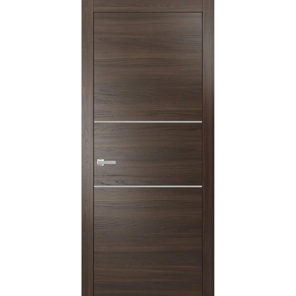 Modern Solid Interior Door with Handle | Planum 0110 Chocolate Ash ...