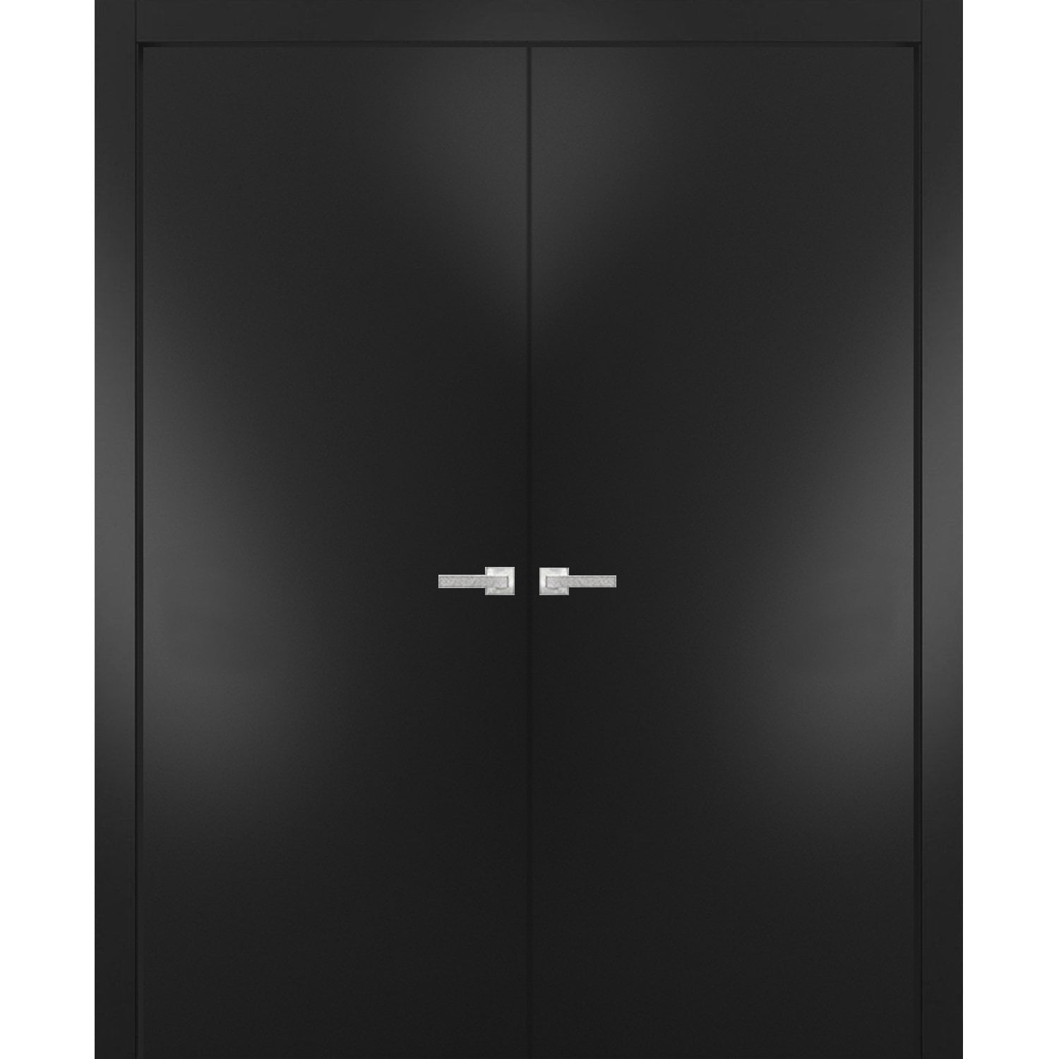 Modern Solid Interior Double Doors 48 x 80 inches with Handles ...