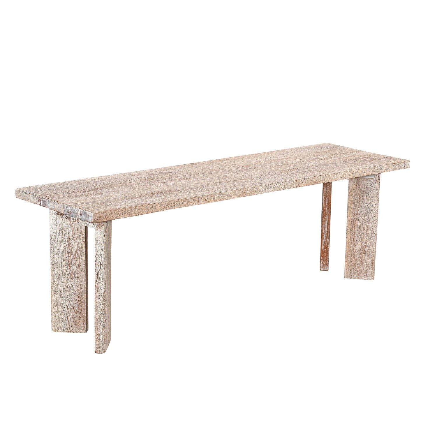 Modern Solid Wood Distressed White 60" Long Bench | Farmhouse Style ...