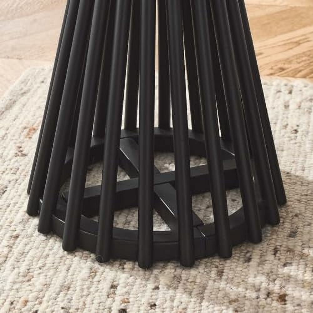 Modern Solid Wood End Table with Flared Base - Easy Assembly - Perfect ...
