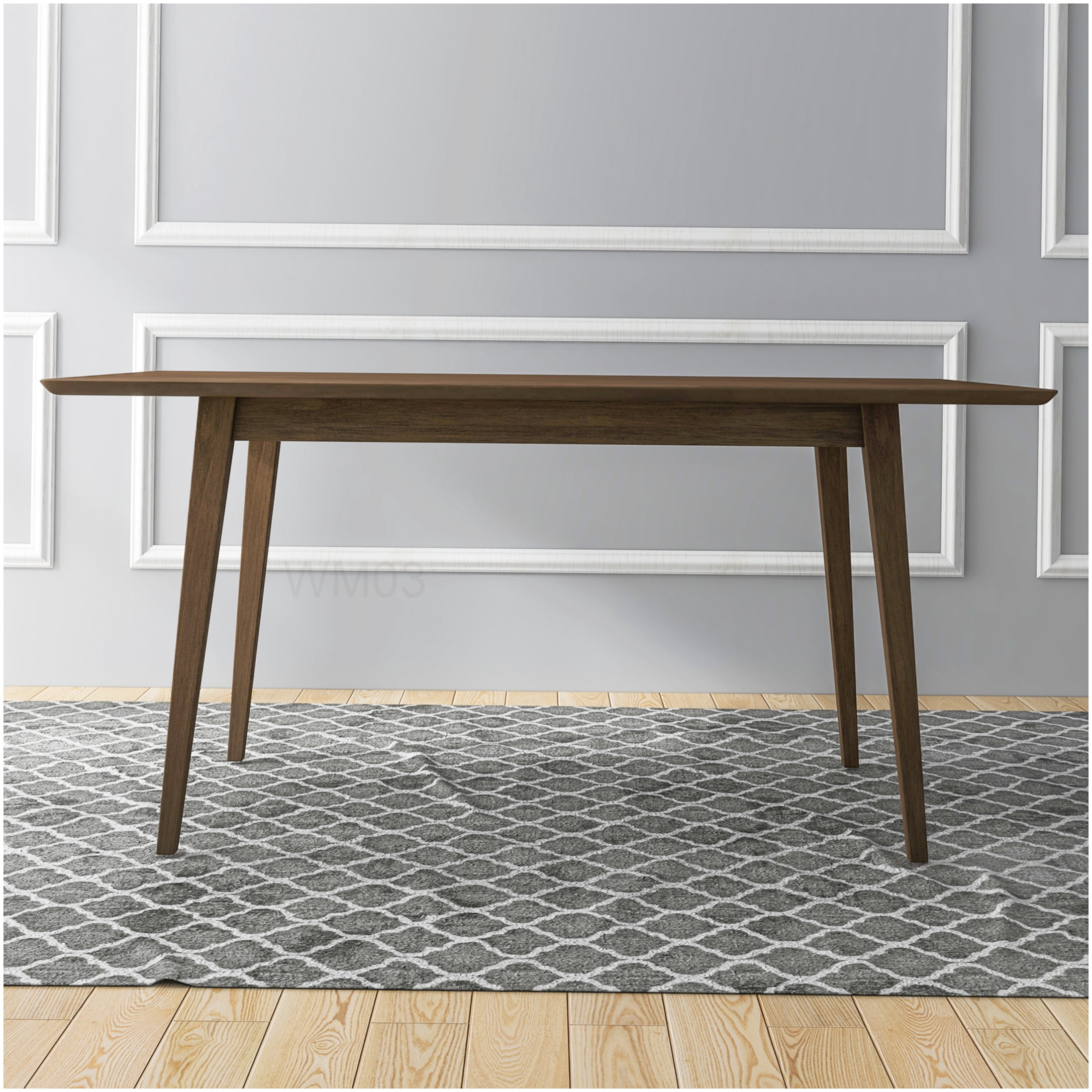 Modern Solid Wood Kitchen Table Rectangular Dining Table for 6 with ...
