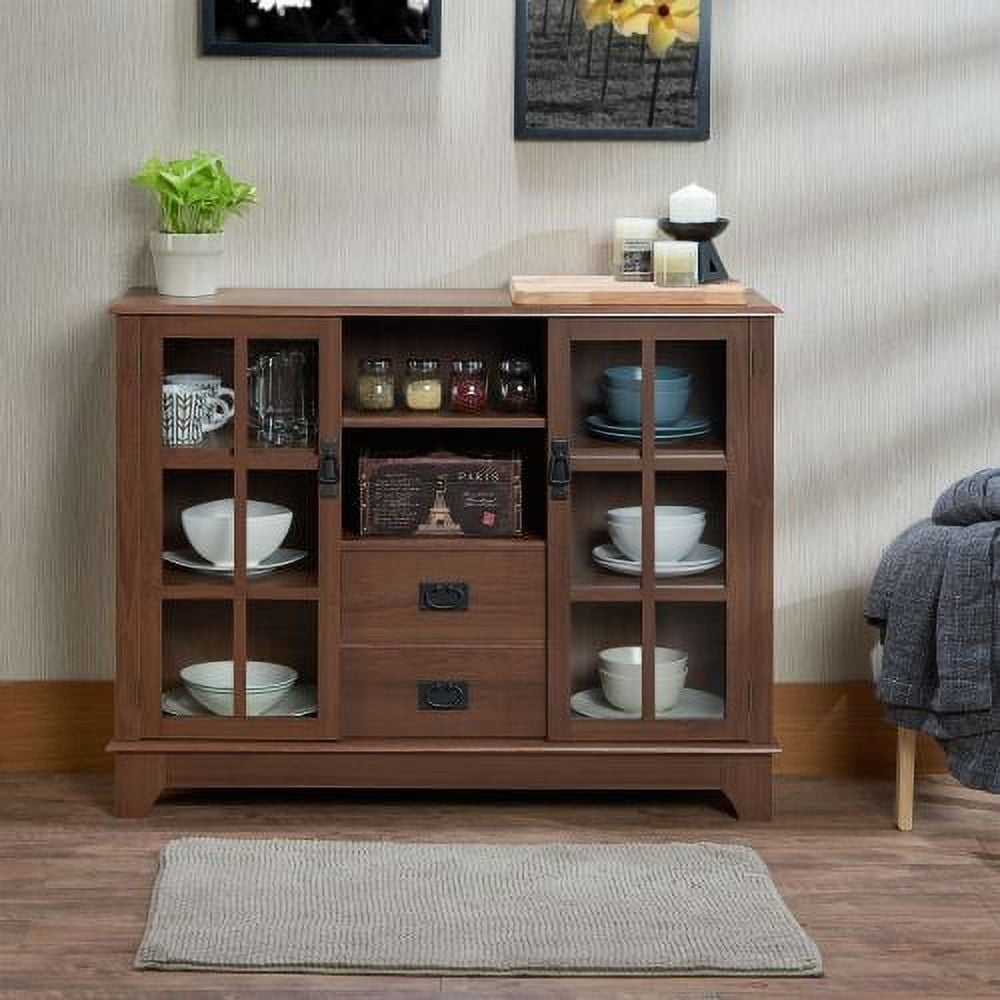 Modern Solid Wood Sideboard Buffet Table Storage Cabinet Tall Console ...