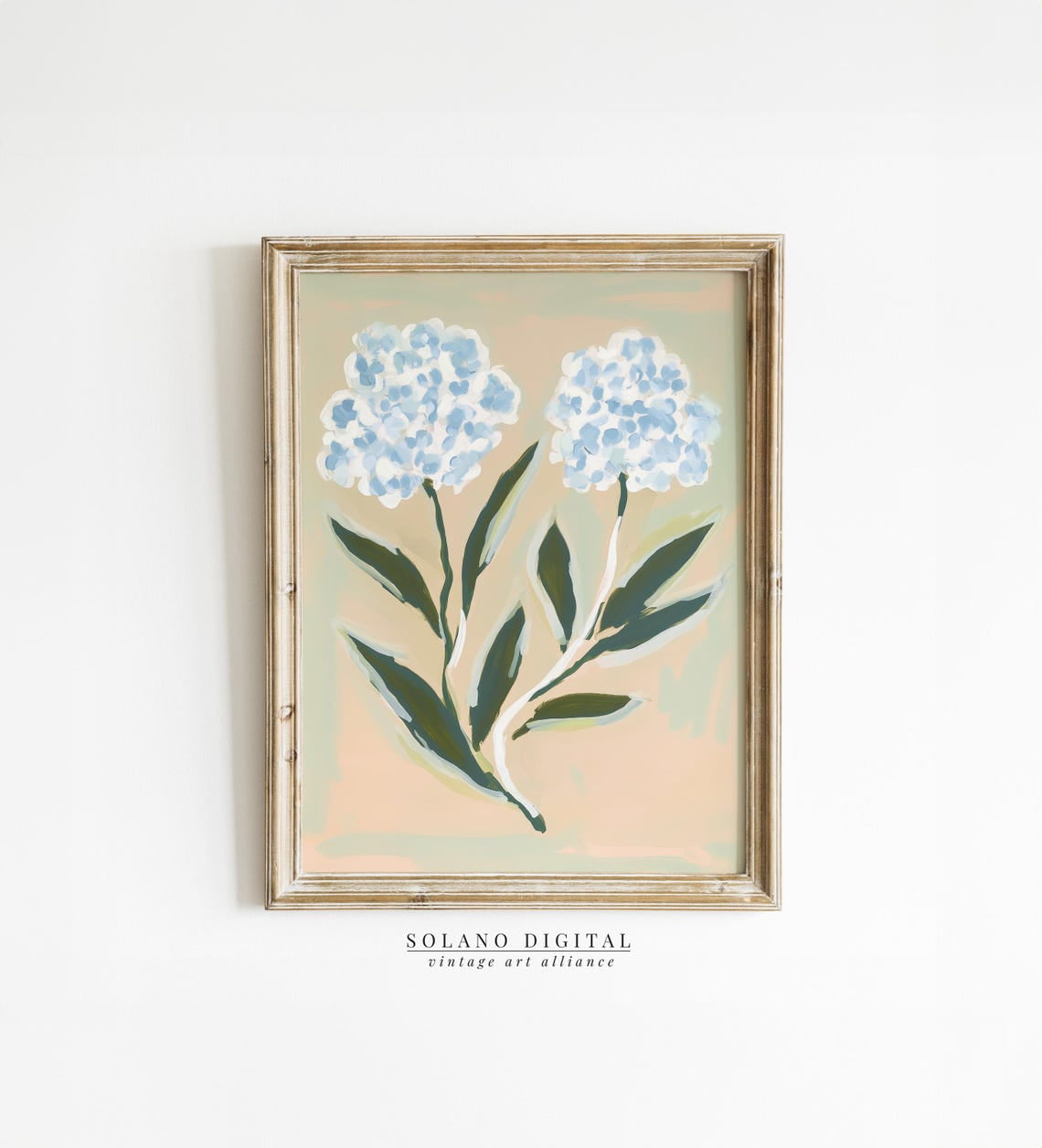 Modern Southern Floral Art Stylish Floral Decor Feminine Blue And Green ...
