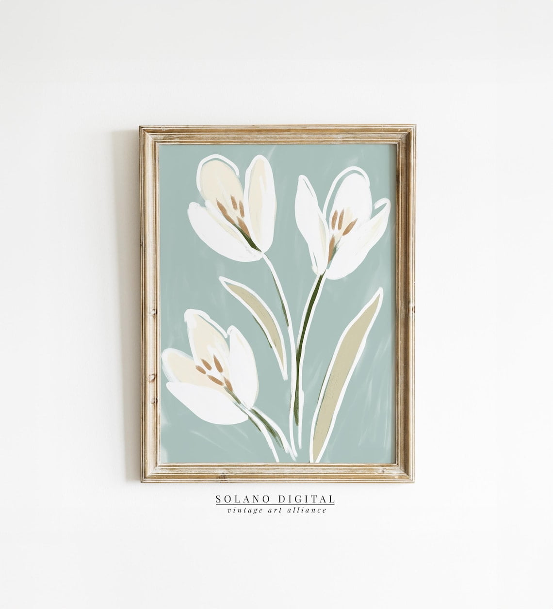 Modern Southern Tulip Floral Art Feminine Botanical Decor Wall Art ...