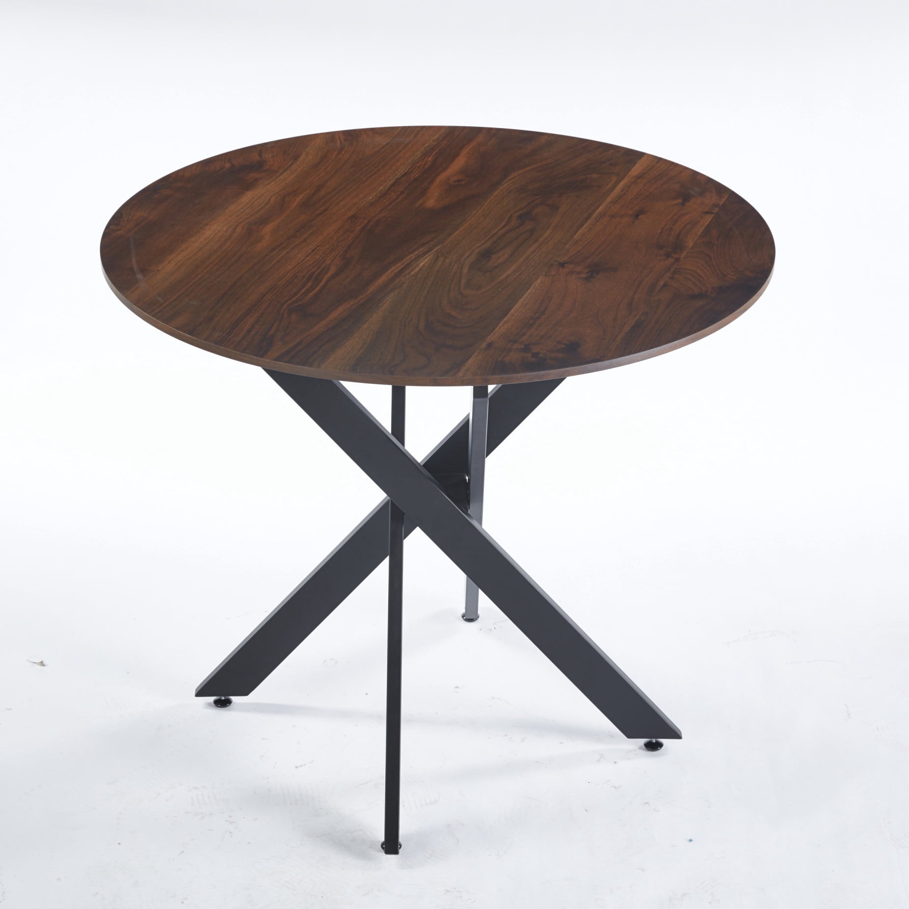 Modern Space-Saving Adjustable Round Dining Table with Durable MDF Top ...