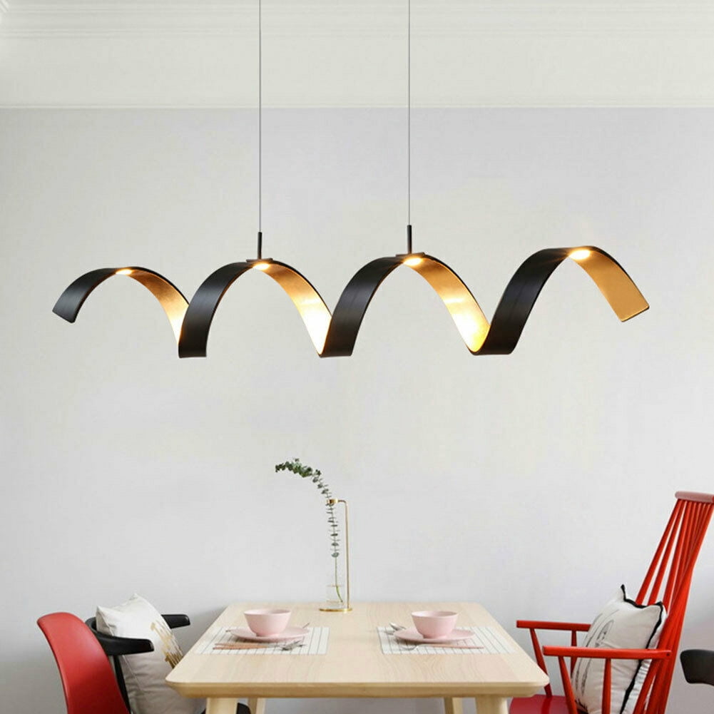 Modern Spiral LED Pendant Light Kitchen Island Hanging Chandelier Lamp ...