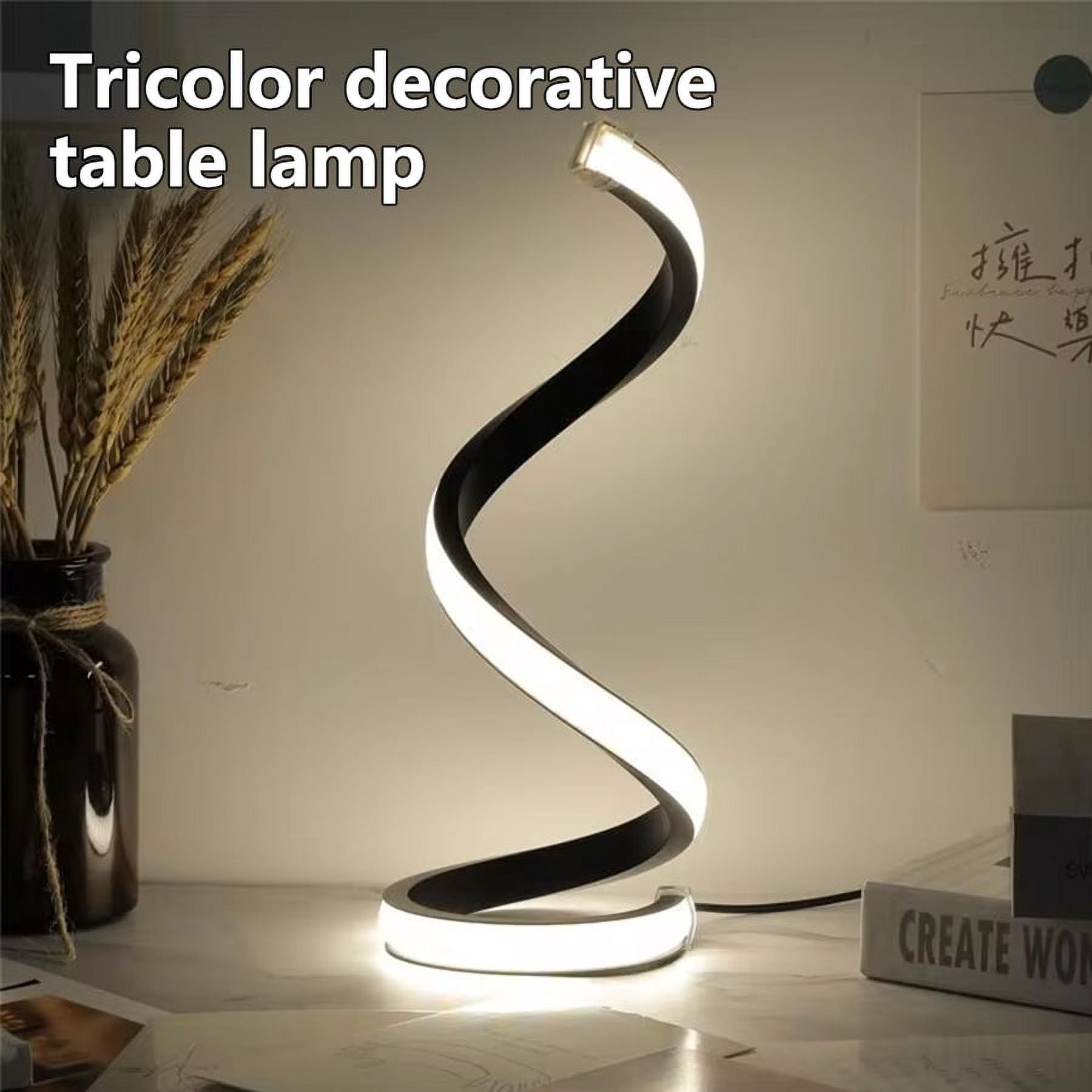 Modern Spiral Table Night Light Dimmable Desk Lamp Living Room ...