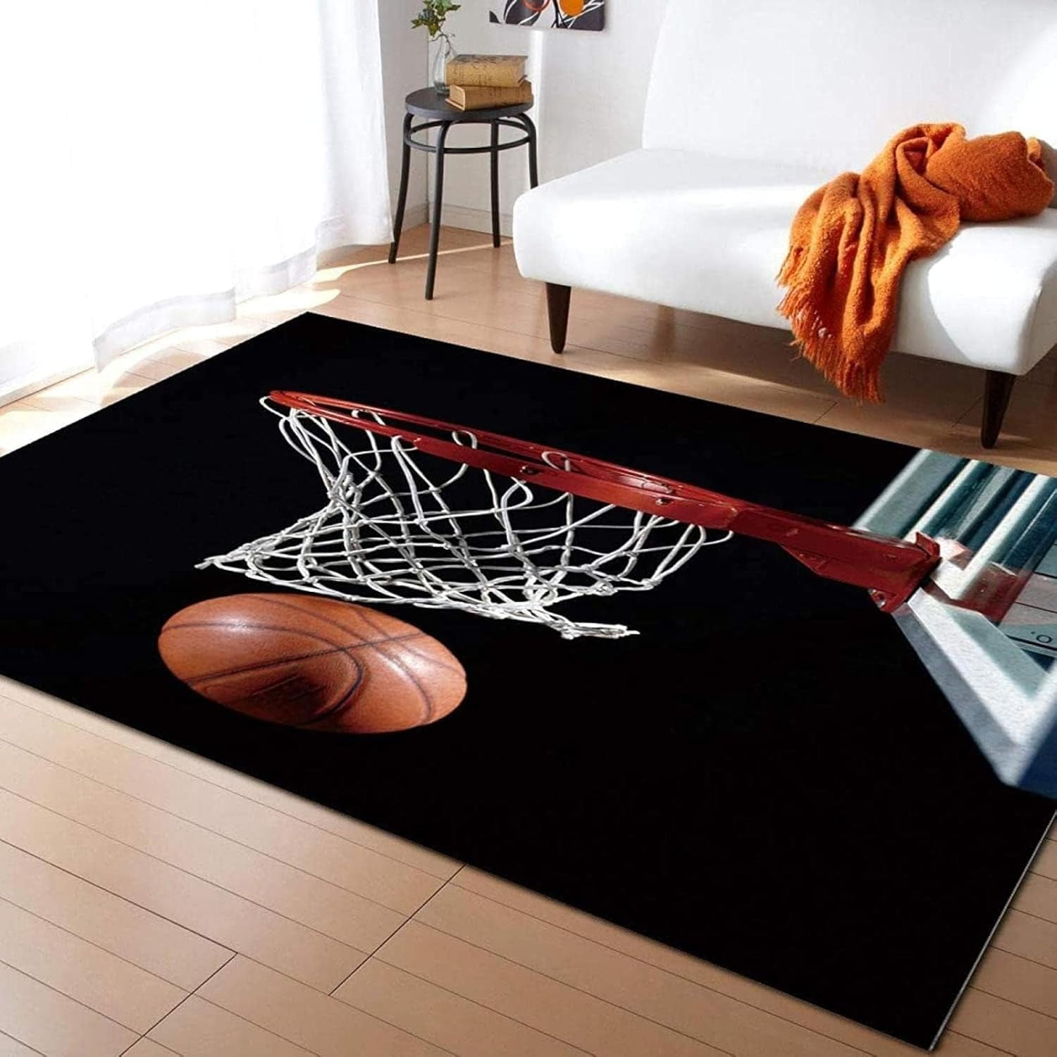 Modern Sports Basketball Hoop Area Rugs, Basketball Lovers Abstract ...